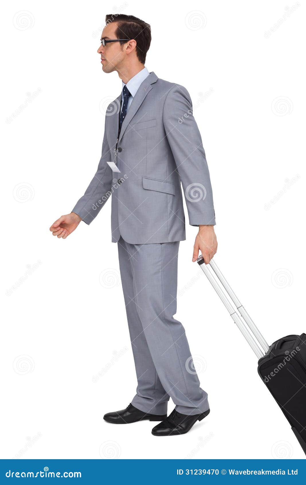 Businessman Walking with Suitcase Stock Photo - Image of pulling, stern ...