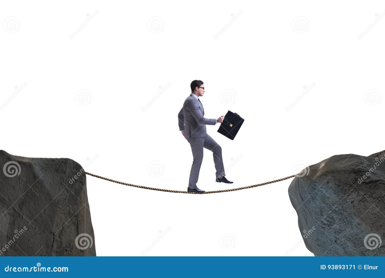 The Businessman Walking on Tight Rop in Business Concept Stock Image ...