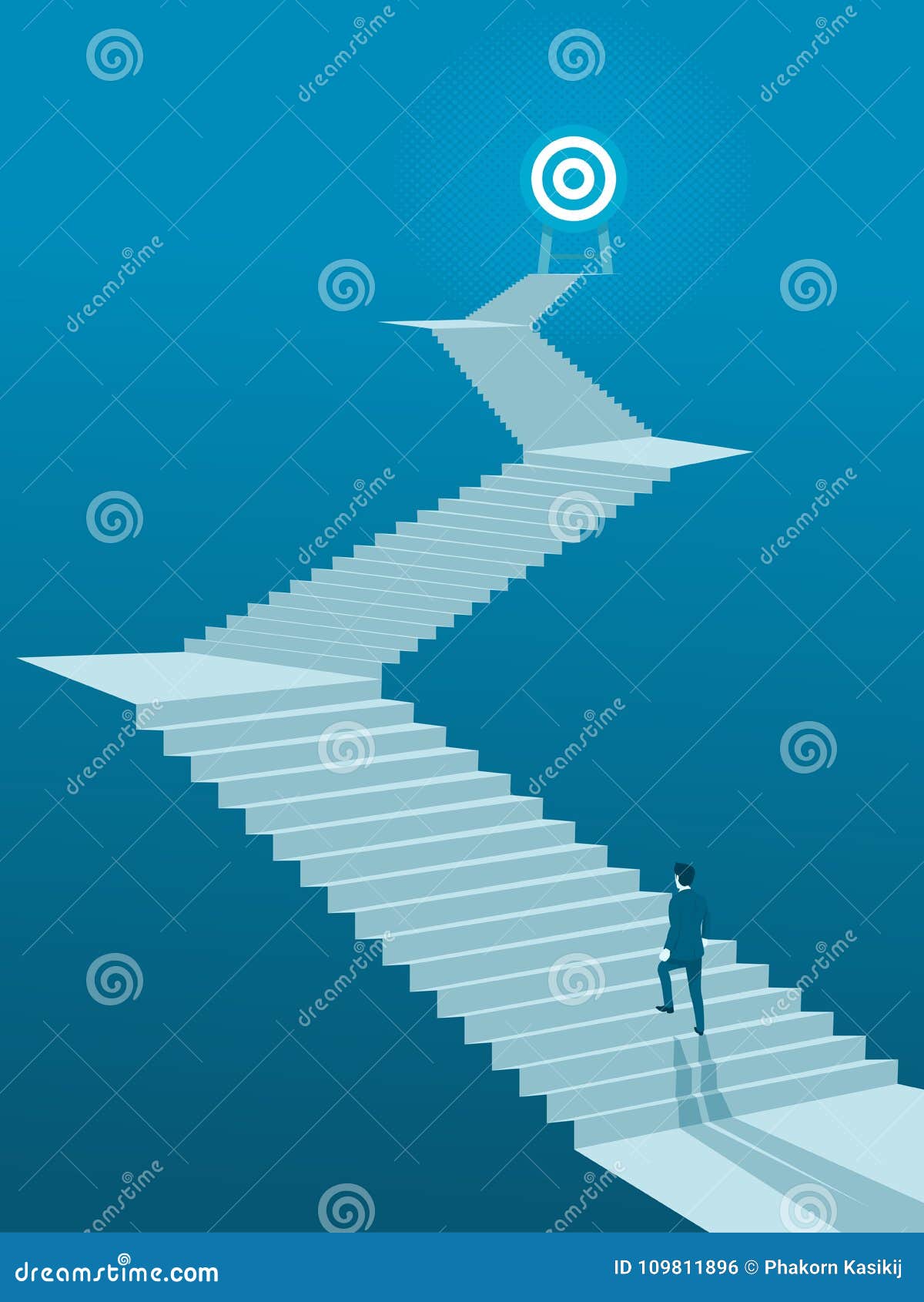 Businessman Walking Up Stairs To Goal Stock Vector - Illustration of ... Businessman Walking Up Stairs To Goal Stock Vector - Illustration of ...