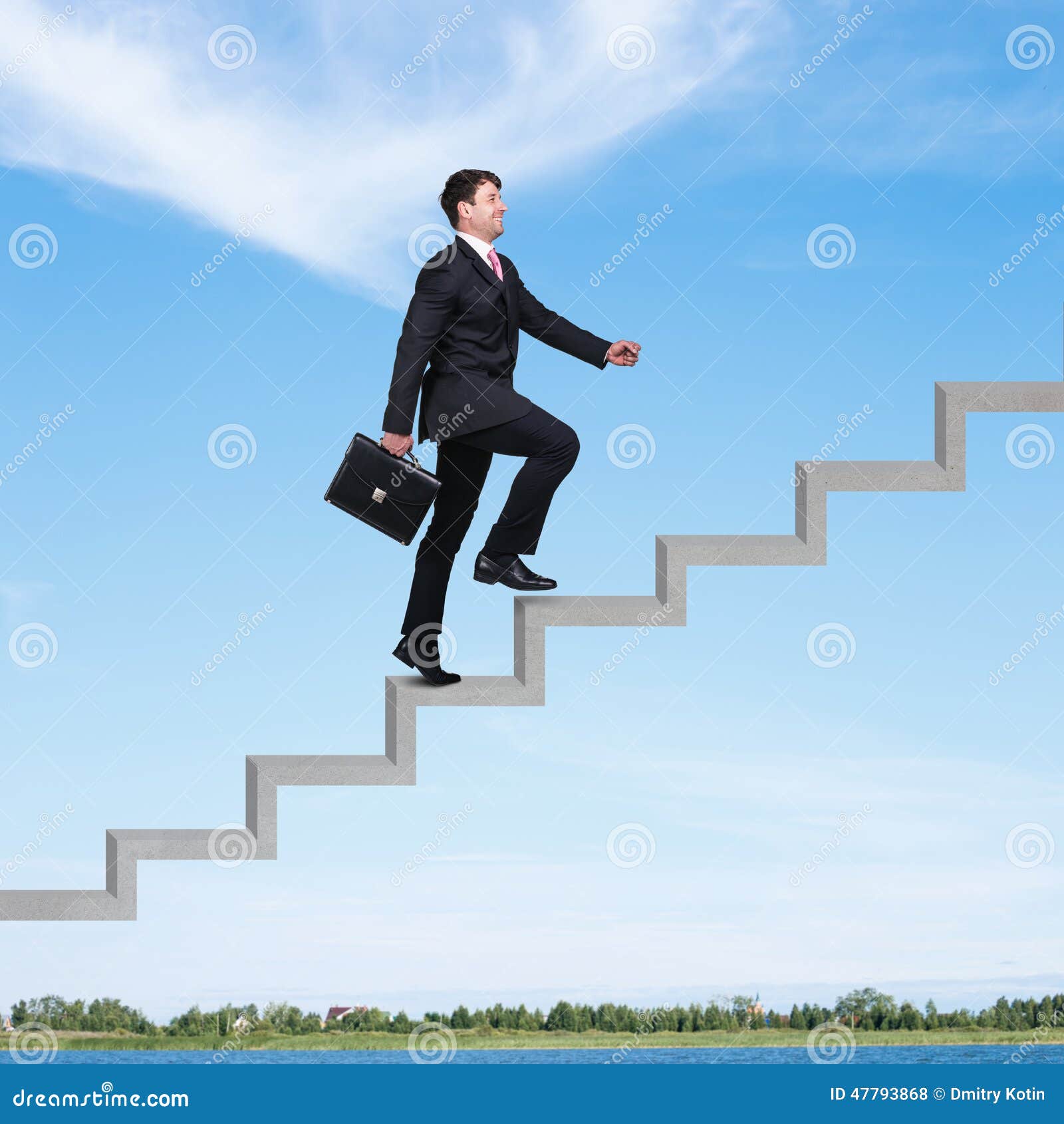 Businessman Walking Upstairs Stock Photo - Image of businessman ...