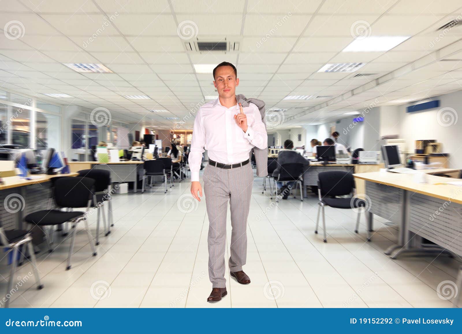 Businessman Walks in Office Stock Photo - Image of body, celling: 19152292