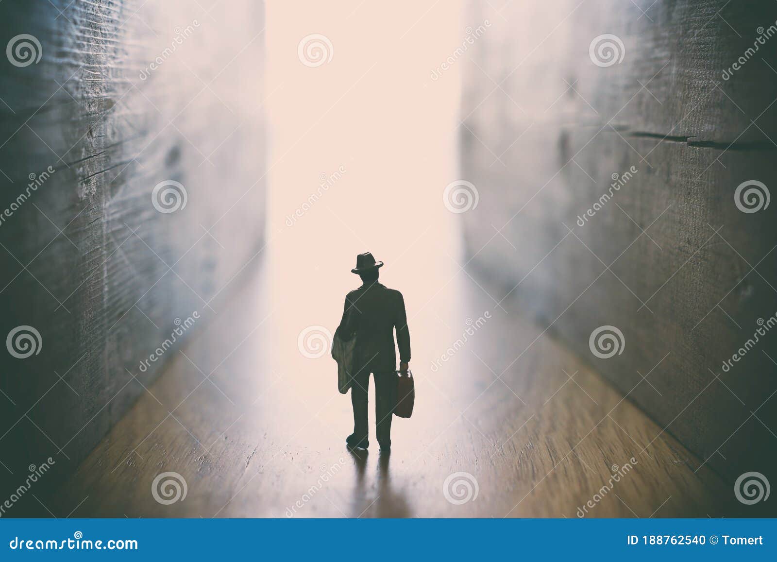 Businessman Walks on an Unknown Road Stock Photo - Image of corridor ...