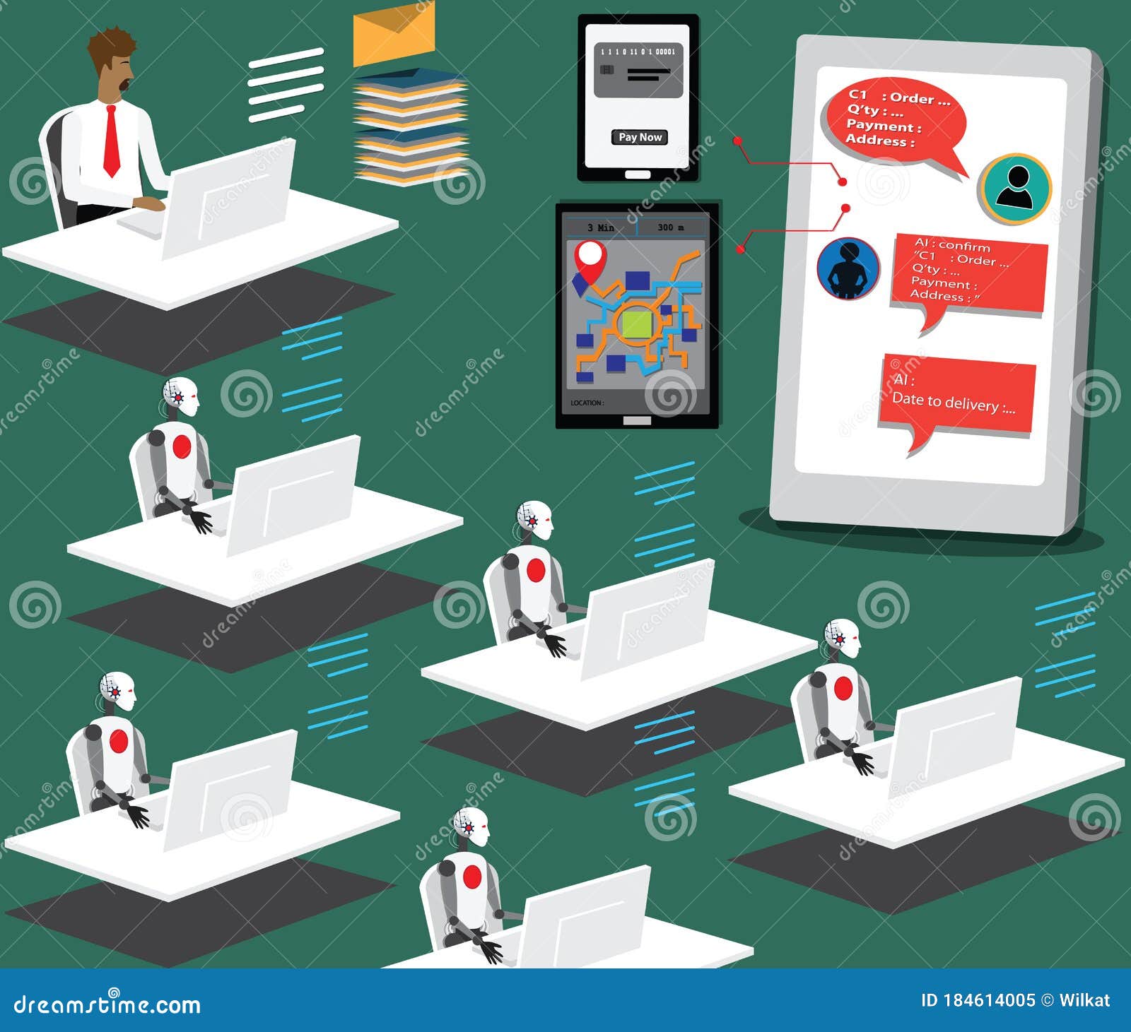 The Businessman Was Using Robot To Take Order from Online Chatbot ...