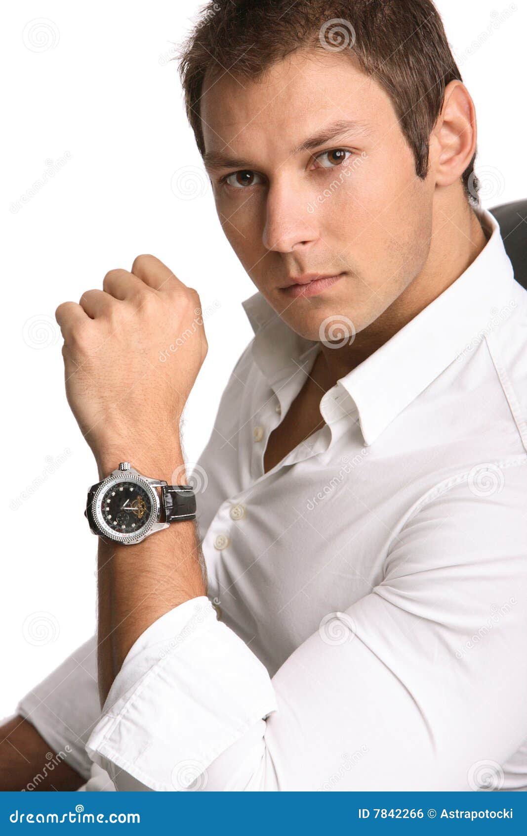 Businessman with watch stock photo. Image of person, dressed - 7842266