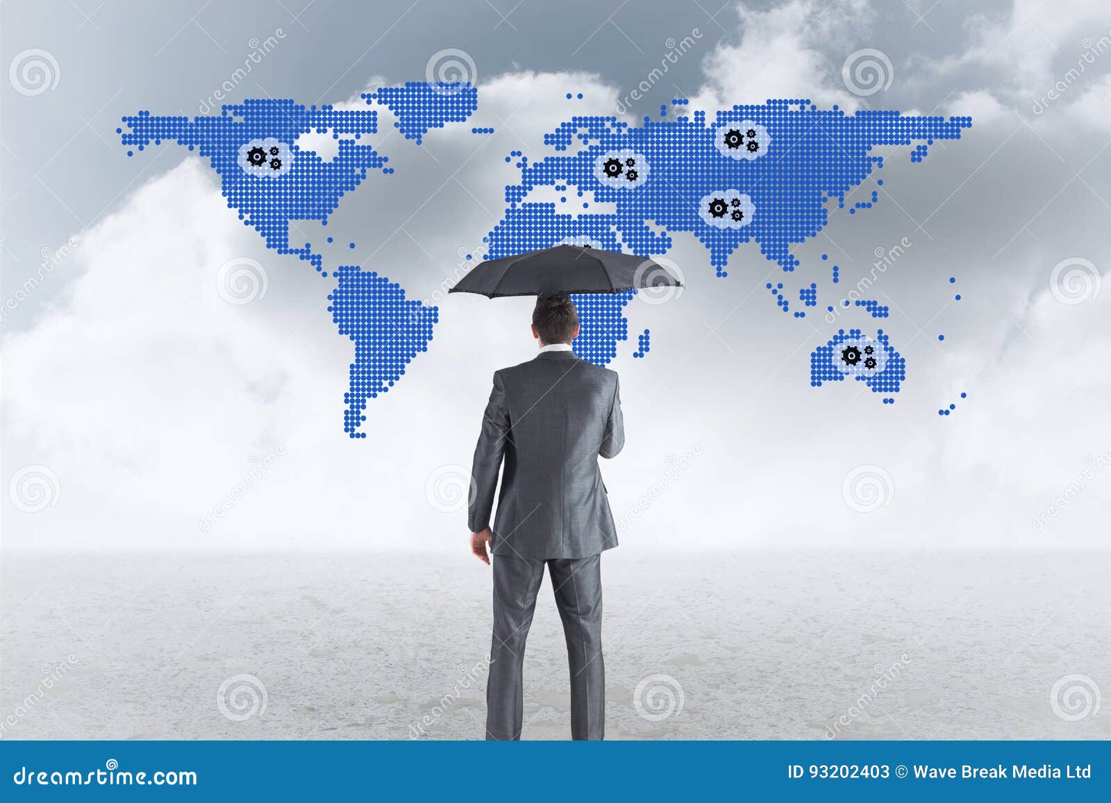 Businessman Watching A Digital Map On Screen Stock Image - Image of ...