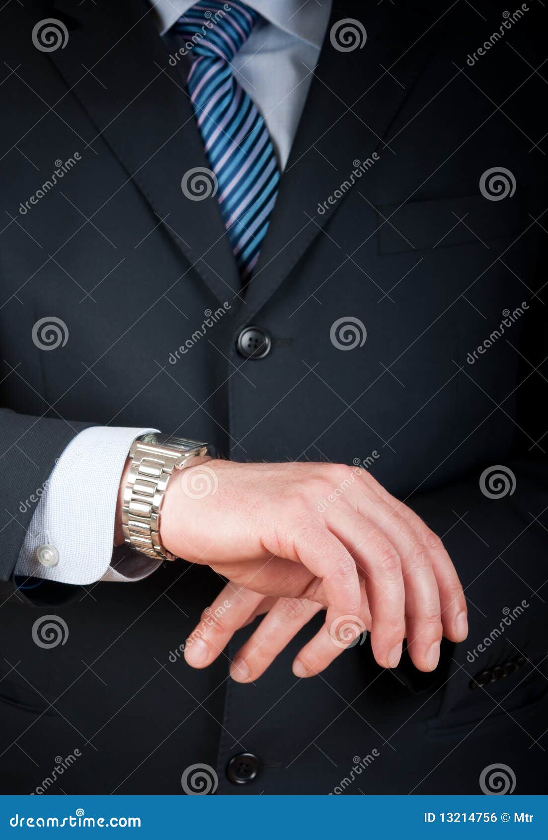 Businessman Watching His Clock Stock Photo - Image of icon, appointment ...