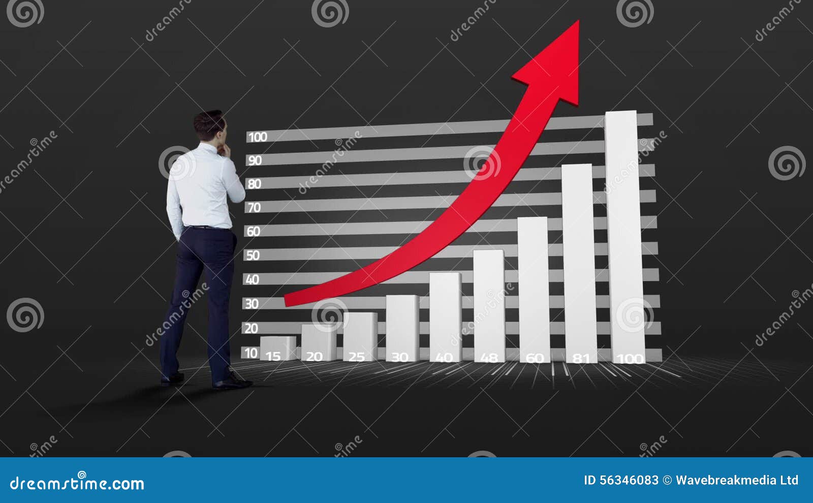 Businessman Watching Progress Graph with Arrow Stock Video - Video of ...