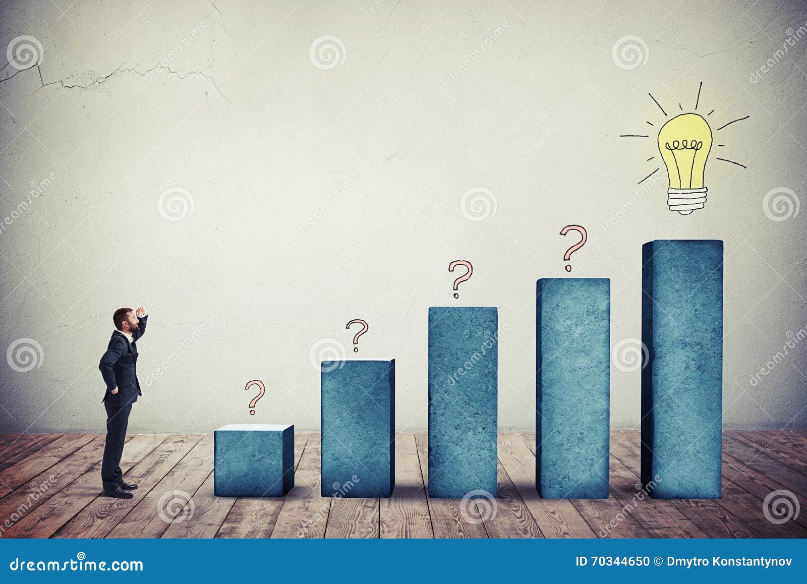 Rising Bar Chart With Upward Arrow And Data Points Image Stock Photo ...