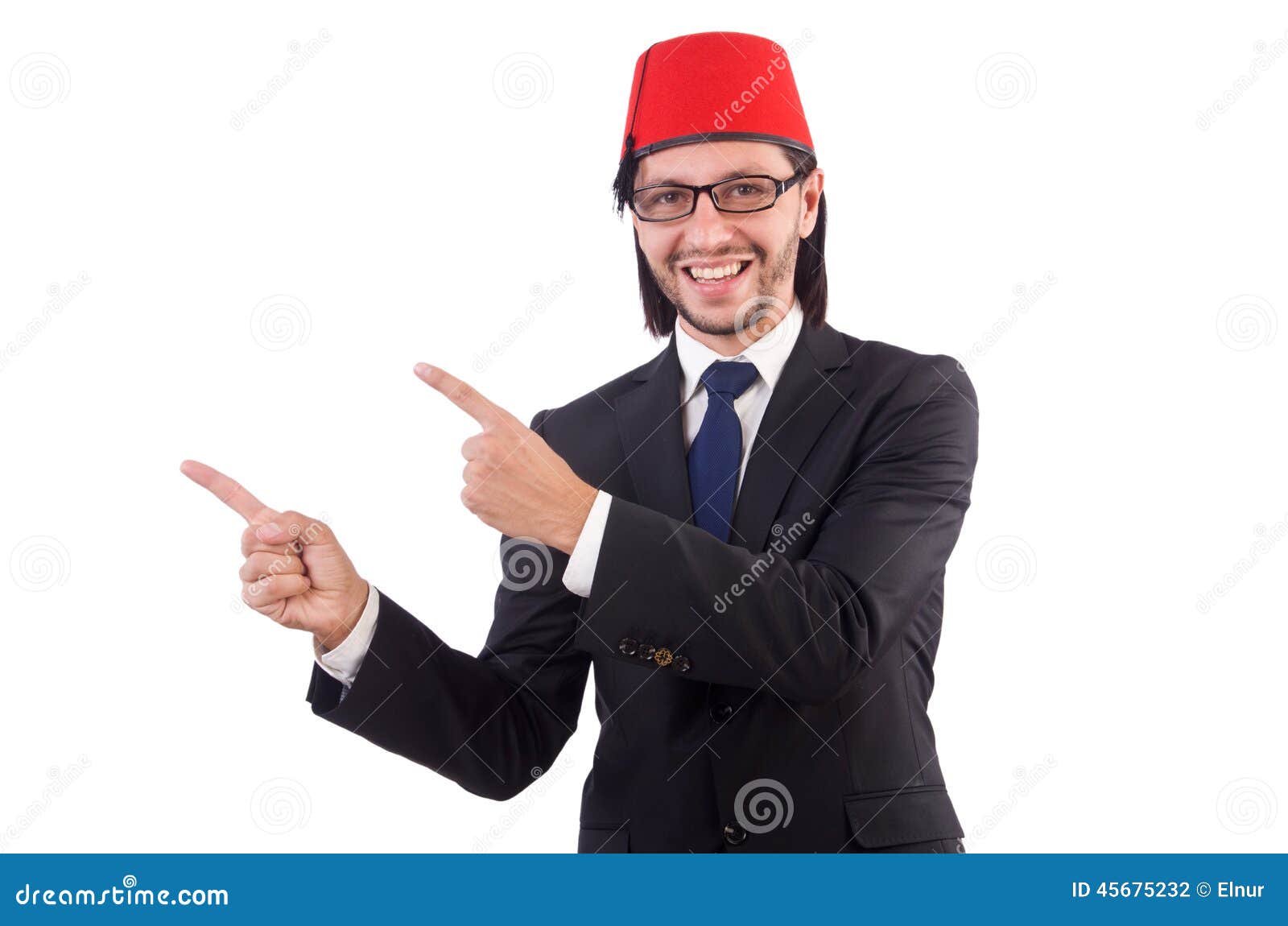 Businessman Wearing Fez Hat Isolated Stock Photo - Image of digital ...