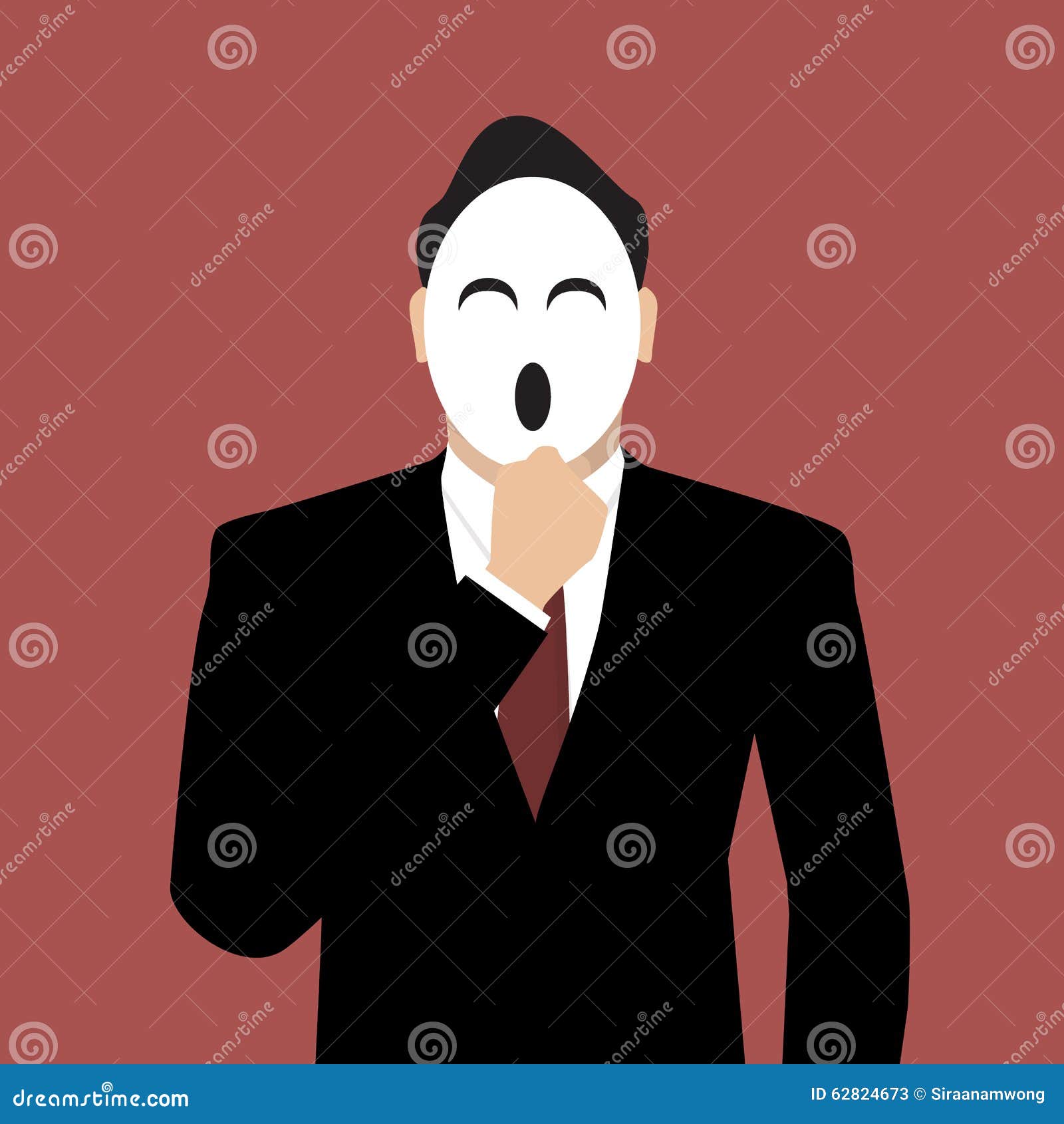 Businessman Wearing a Laughing Mask Stock Vector - Illustration of ...