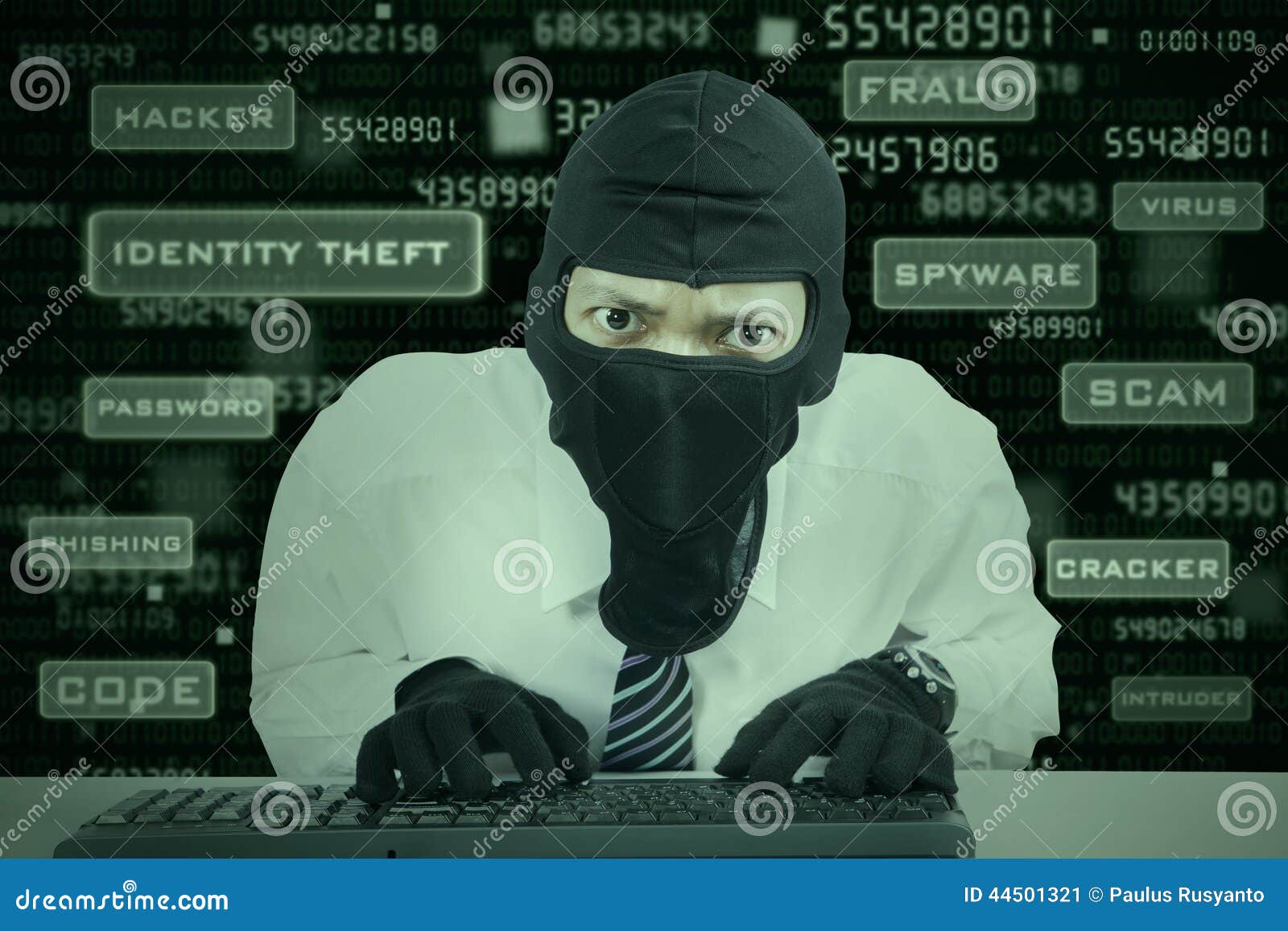 Businessman Wearing Mask Stealing Information Stock Image - Image of ...