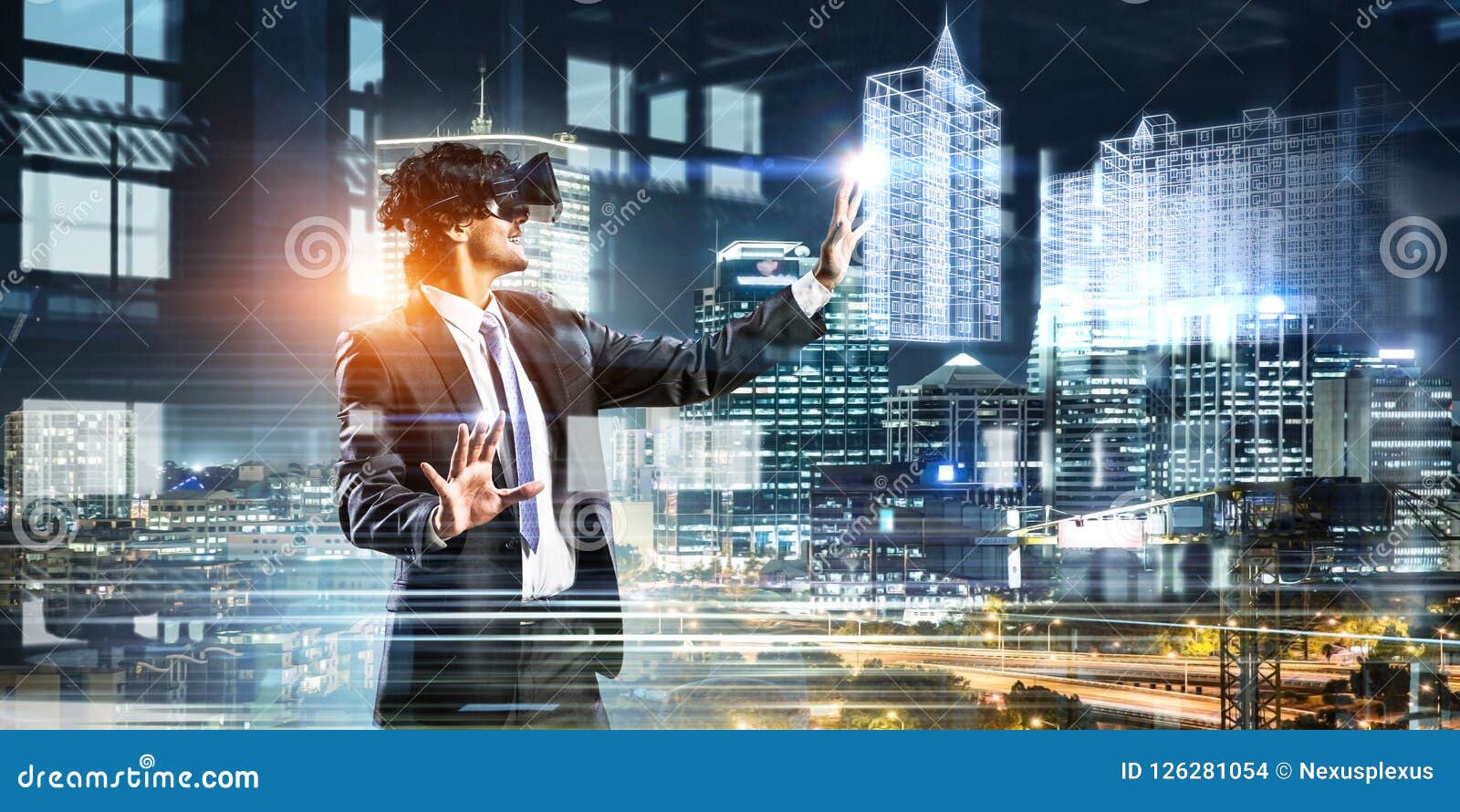 Experiencing Virtual Reality. Mixed Media Stock Photo - Image of game ...