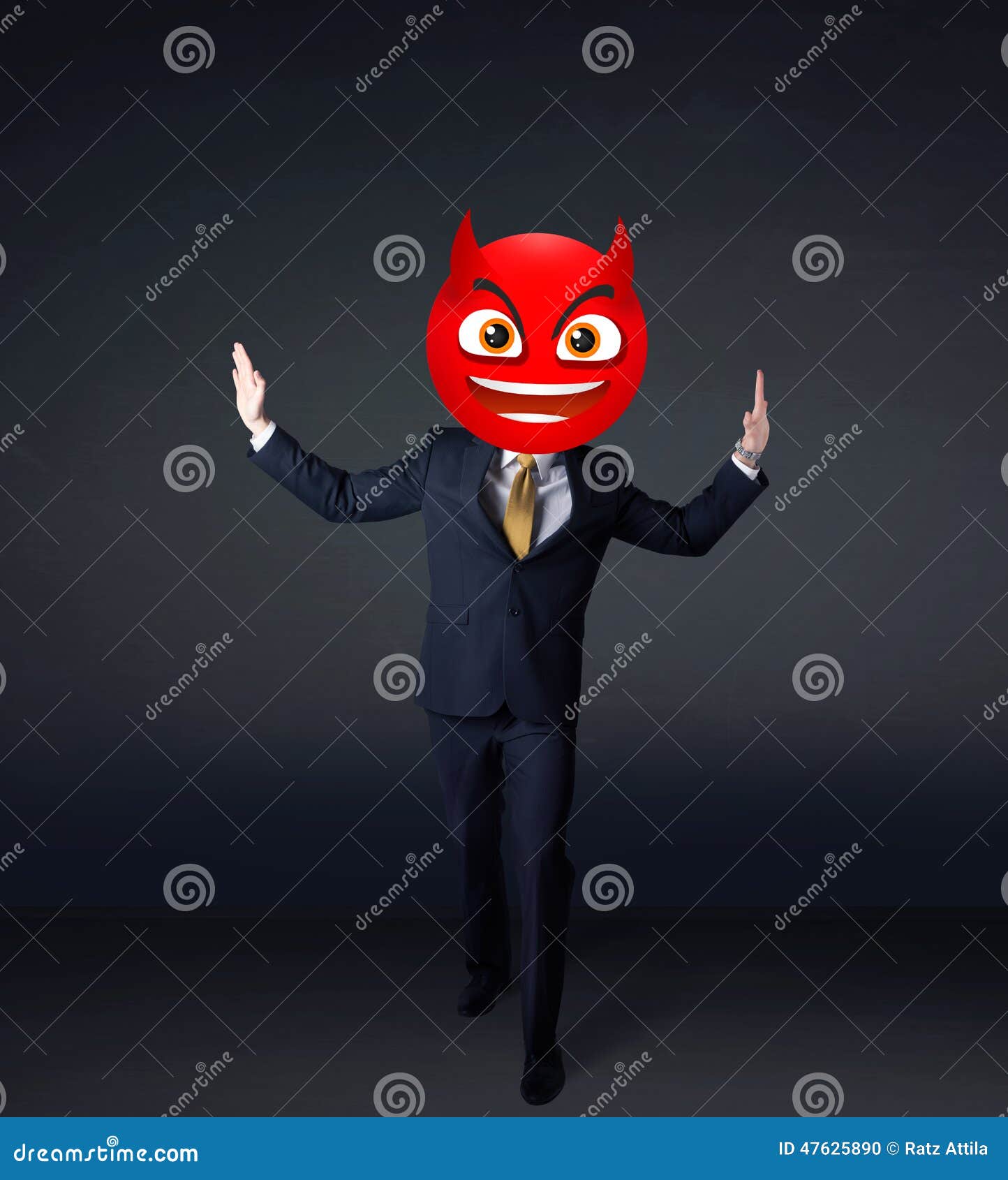 Businessman Wears Devil Smiley Face Stock Photo - Image of emoticon ...