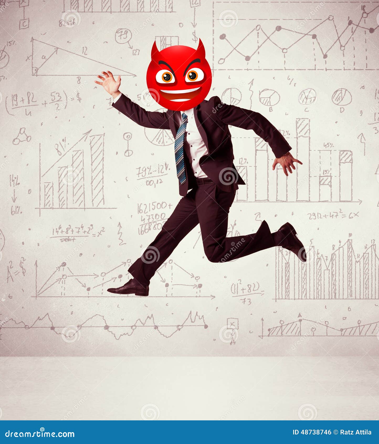 Businessman Wears Devil Smiley Face Stock Photo - Image of funny ...