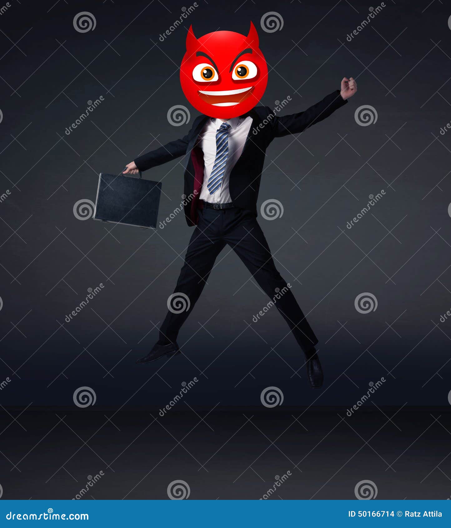 Businessman Wears Devil Smiley Face Stock Photo - Image of demon, devil ...