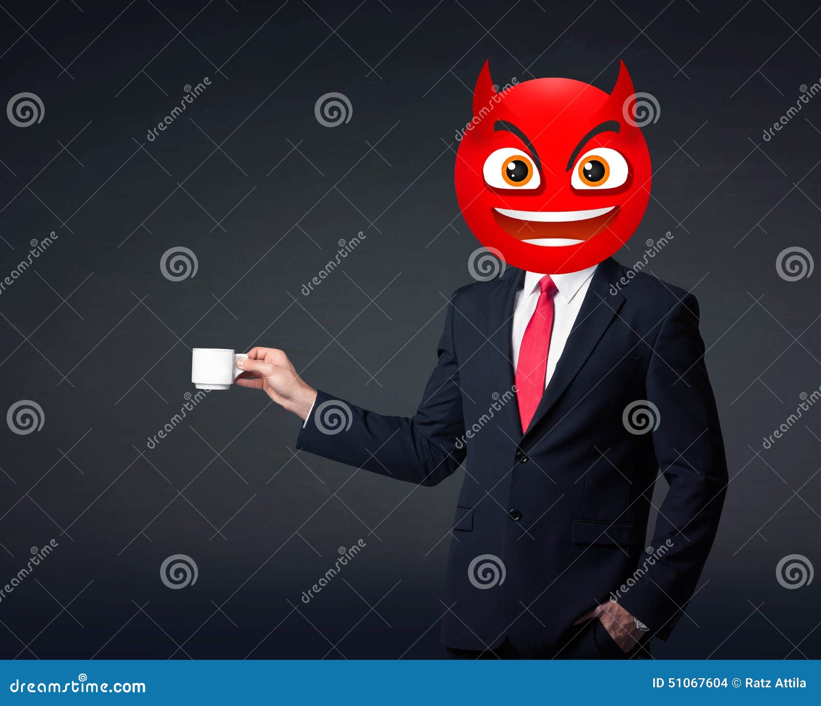 Businessman Wears Devil Smiley Face Stock Photo - Image of concept ...