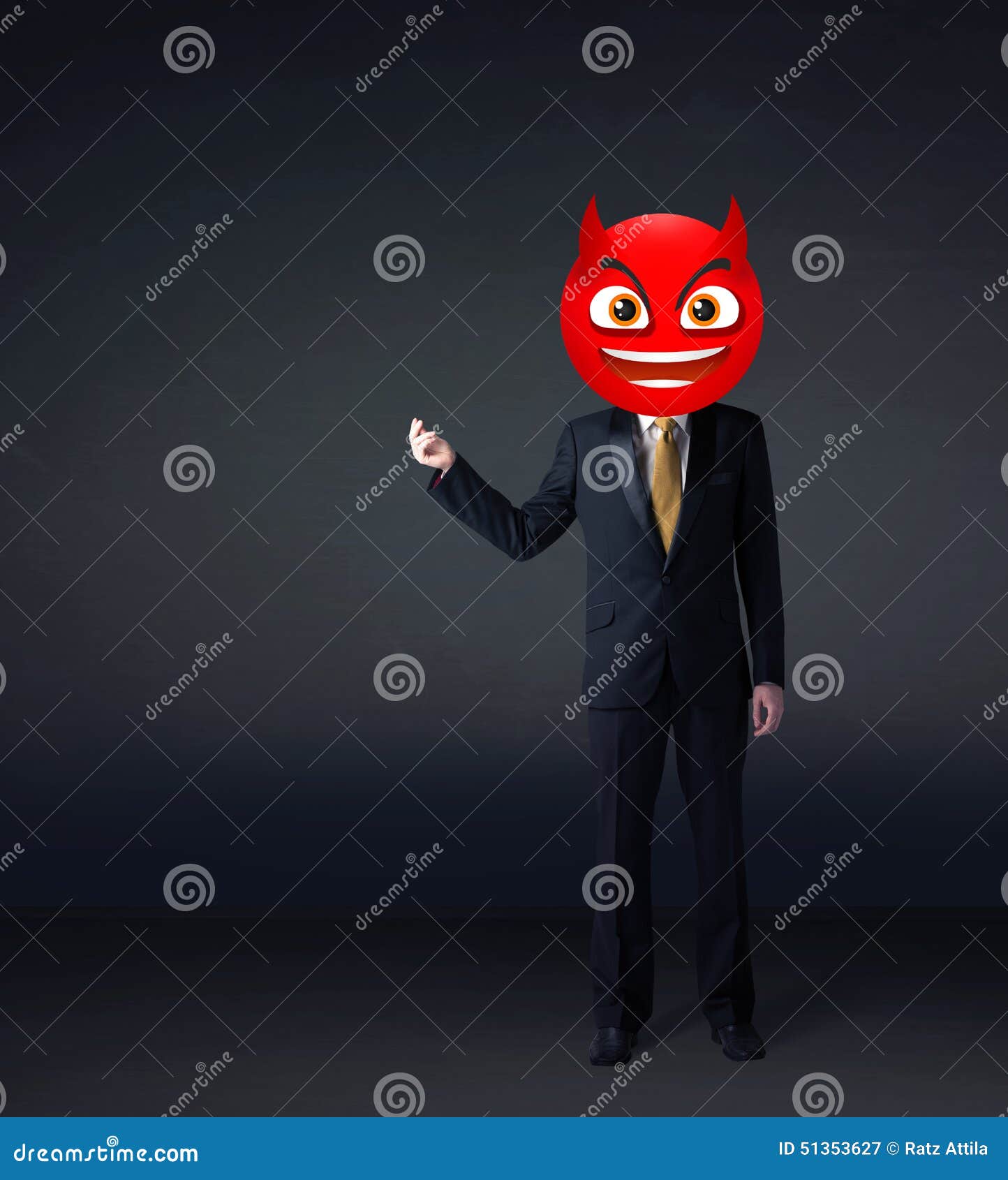 Businessman Wears Devil Smiley Face Stock Image - Image of happiness ...