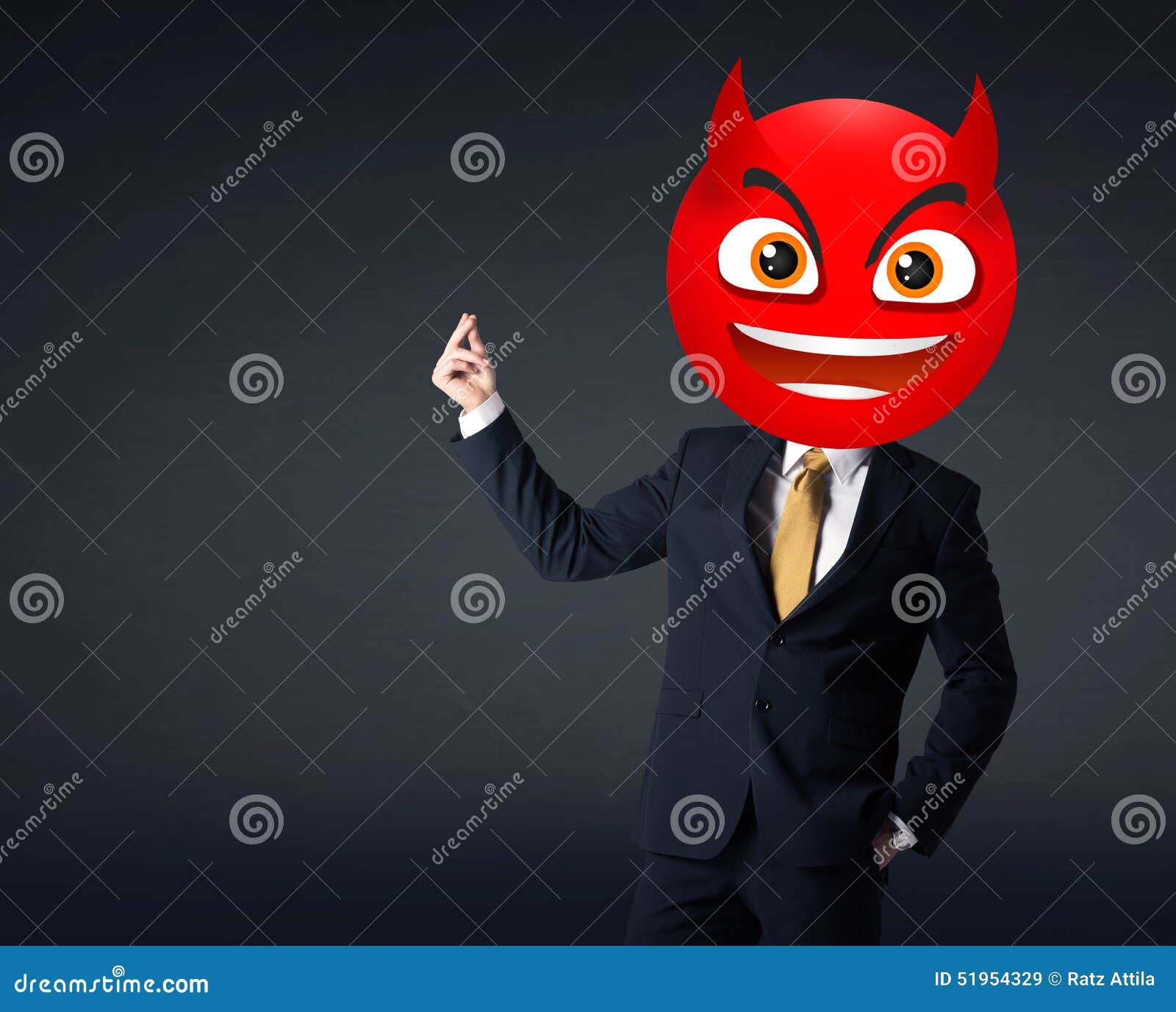 Businessman Wears Devil Smiley Face Stock Image - Image of fantasy ...