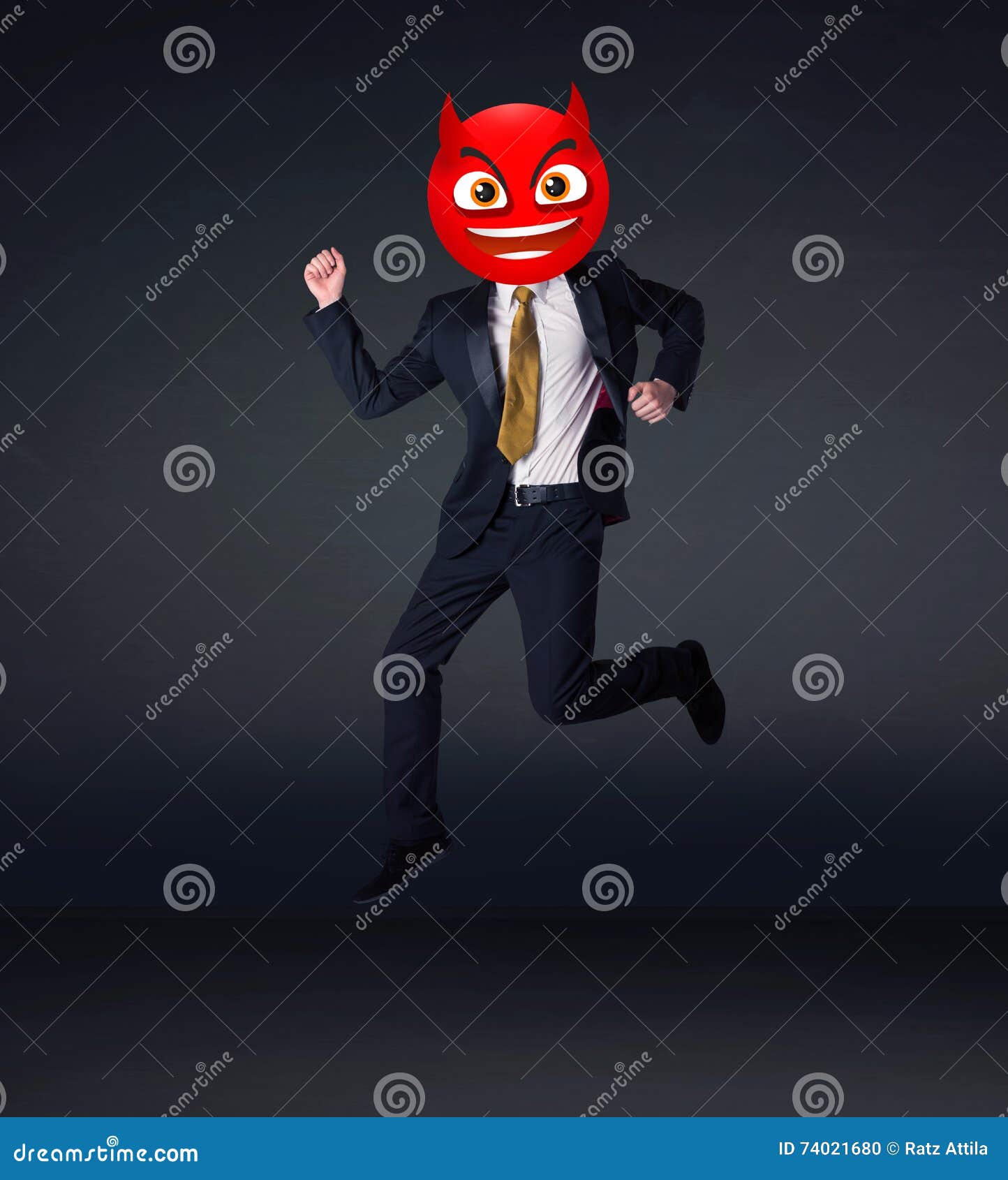 Businessman Wears Devil Smiley Face Stock Photo - Image of feeling ...