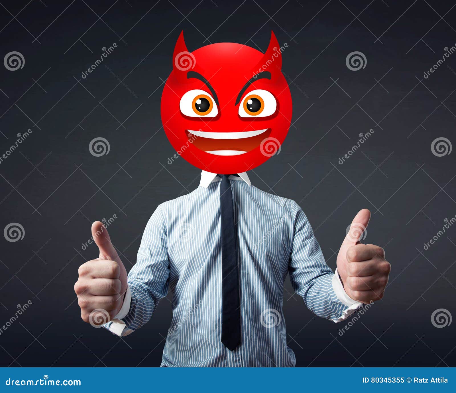 Businessman Wears Devil Smiley Face Stock Image - Image of business ...