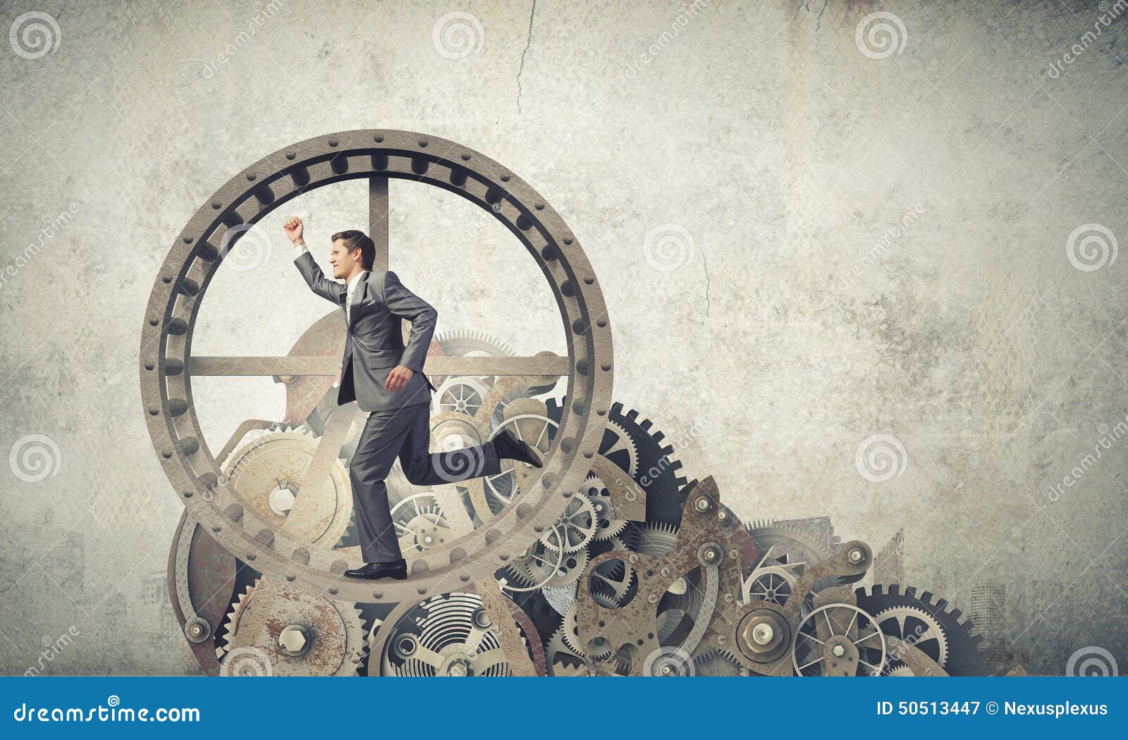 Businessman in wheel stock image. Image of engineer, active - 50513447