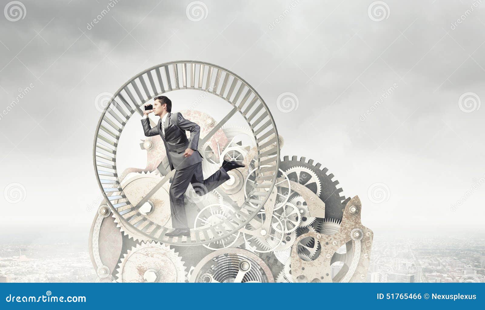Businessman in wheel stock photo. Image of energy, competition - 51765466