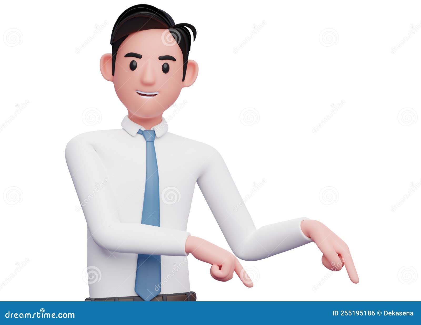 Businessman in White Pointing To the Lower Right Corner Stock ... Businessman in White Pointing To the Lower Right Corner Stock ...