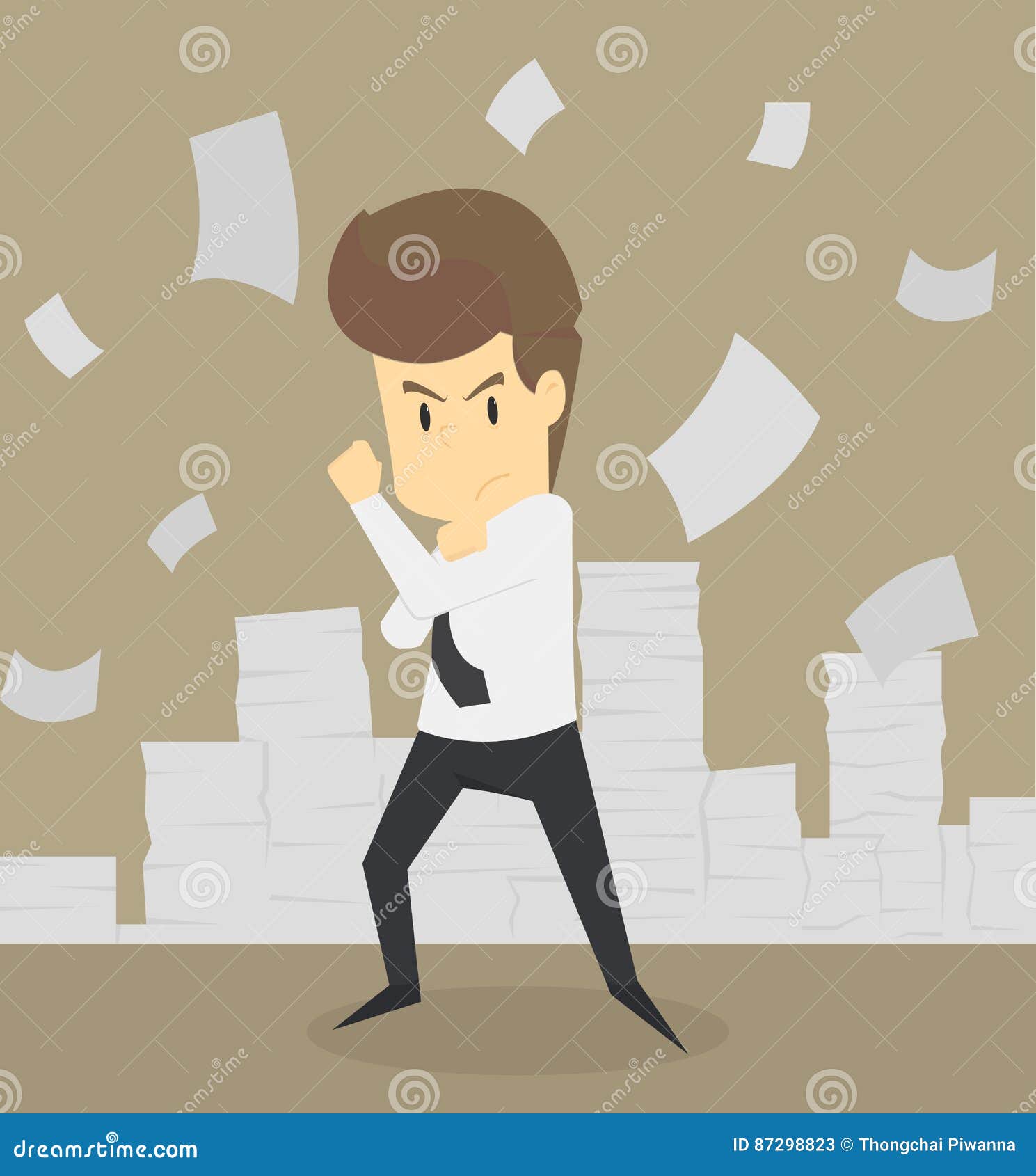 Businessman Who are Committed To Work Stock Vector - Illustration of ...