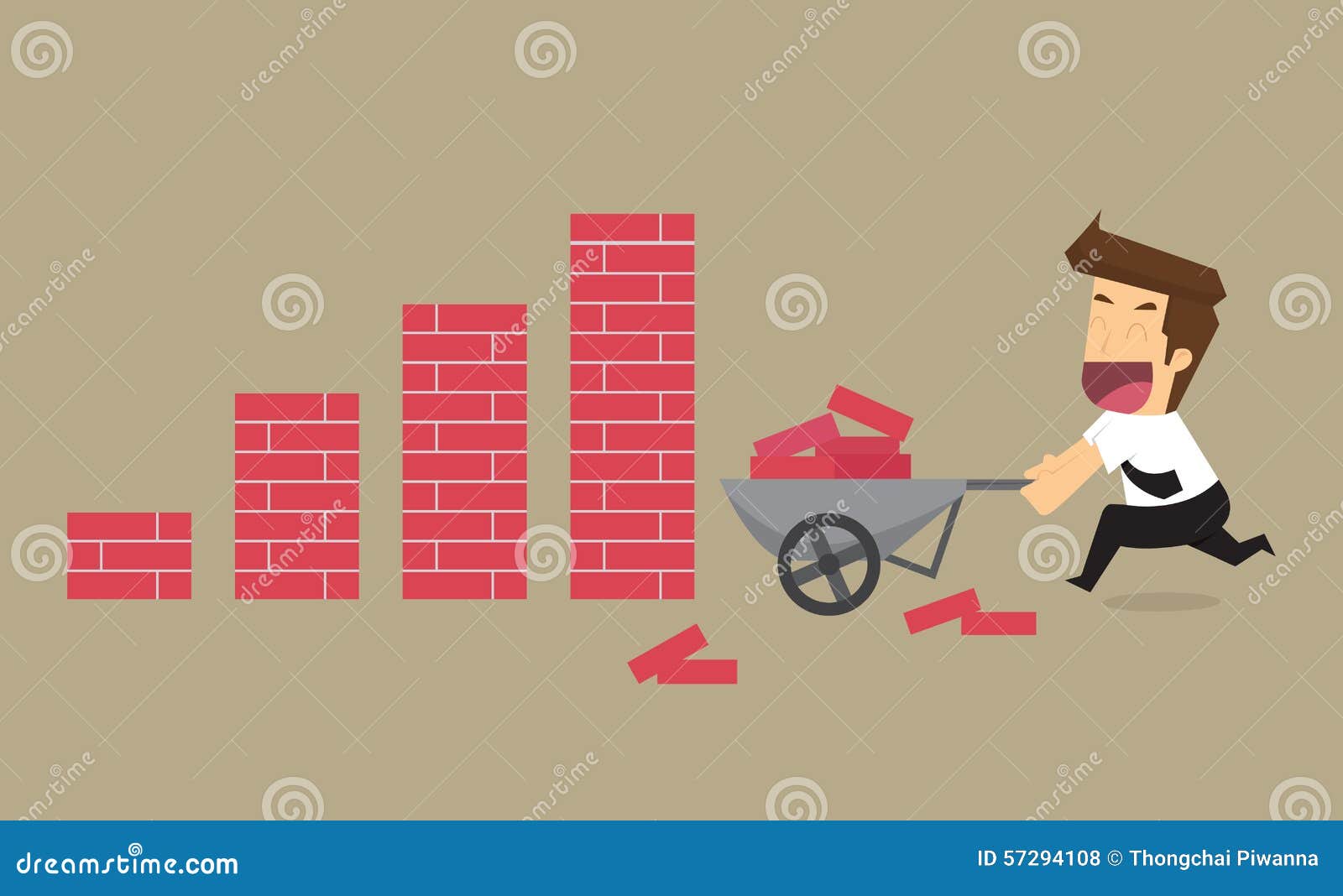 Businessman Who Create Graphs Manually, Making Money from the Bu Stock ...