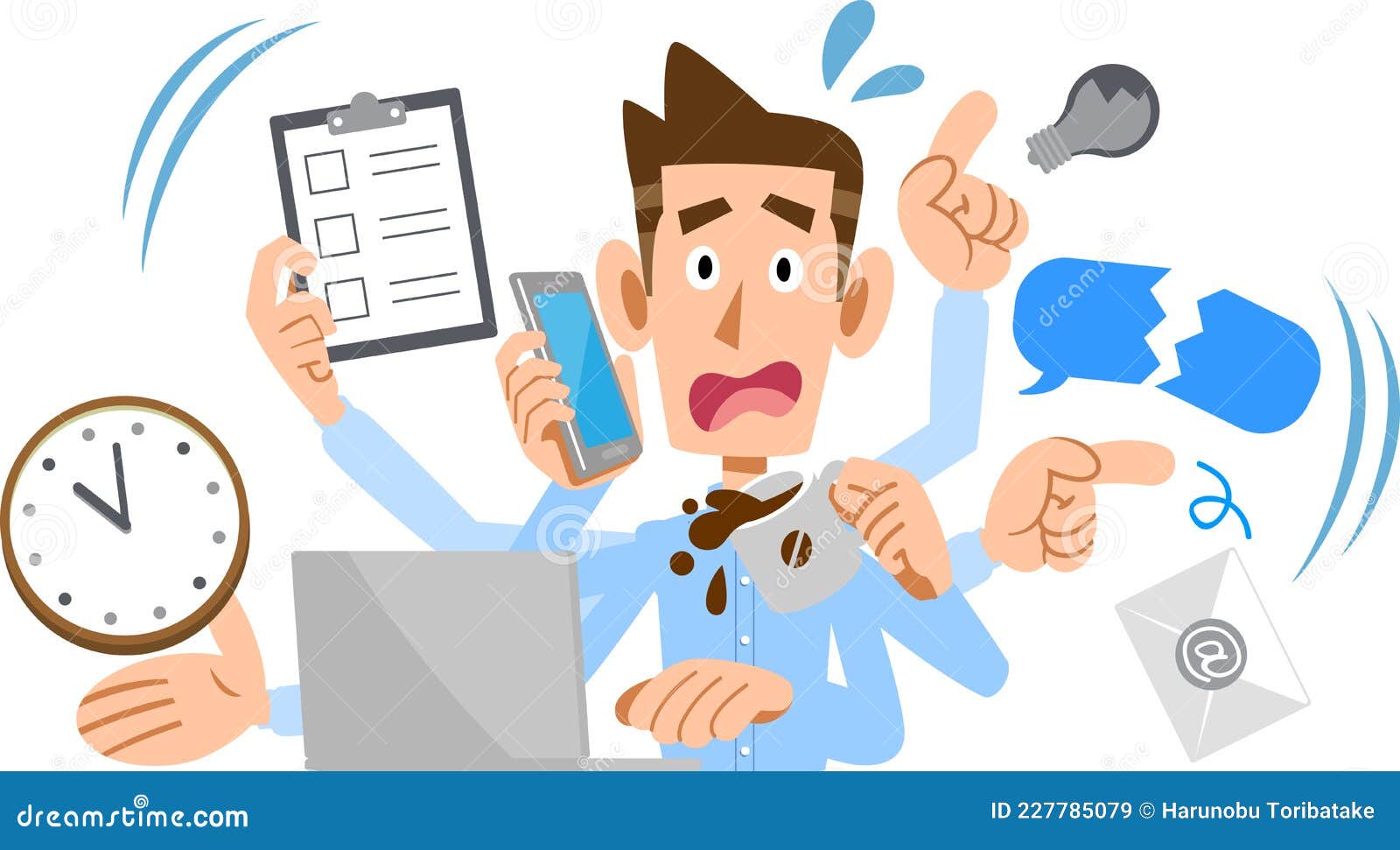 A Businessman Who Does Not Work from Home Stock Vector - Illustration ...