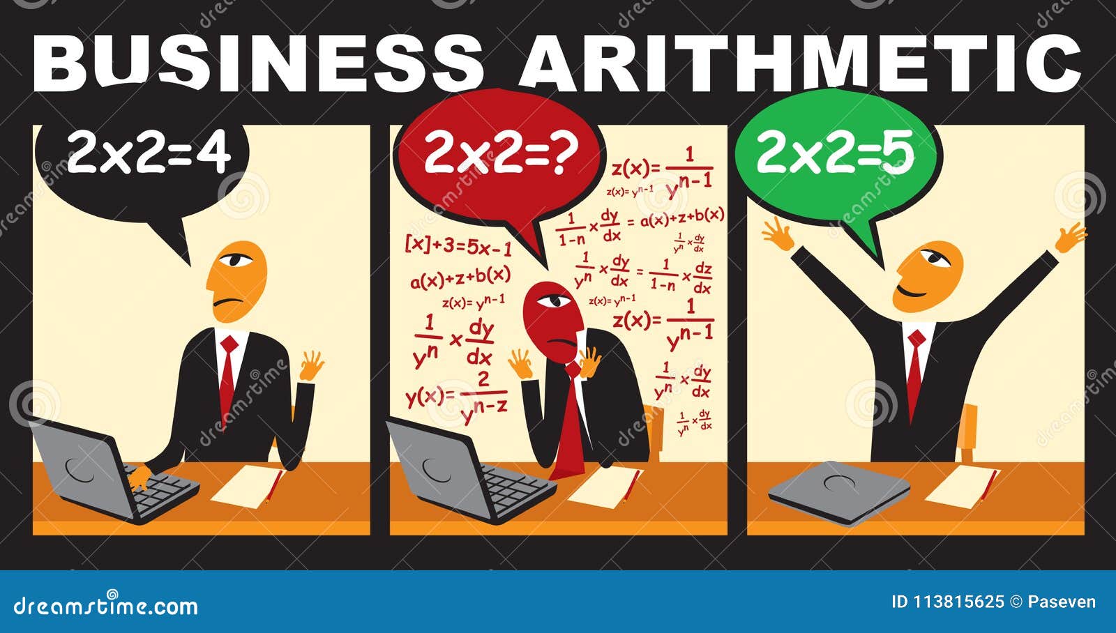 Businessman Who Solves Complex Arithmetic Problem Stock Vector ...