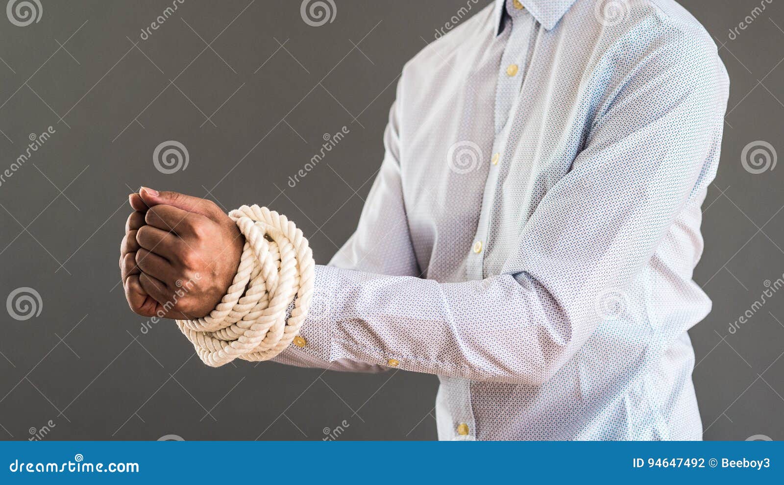 Businessman Who are Tied Up with Ropes Stock Photo - Image of bondage ...