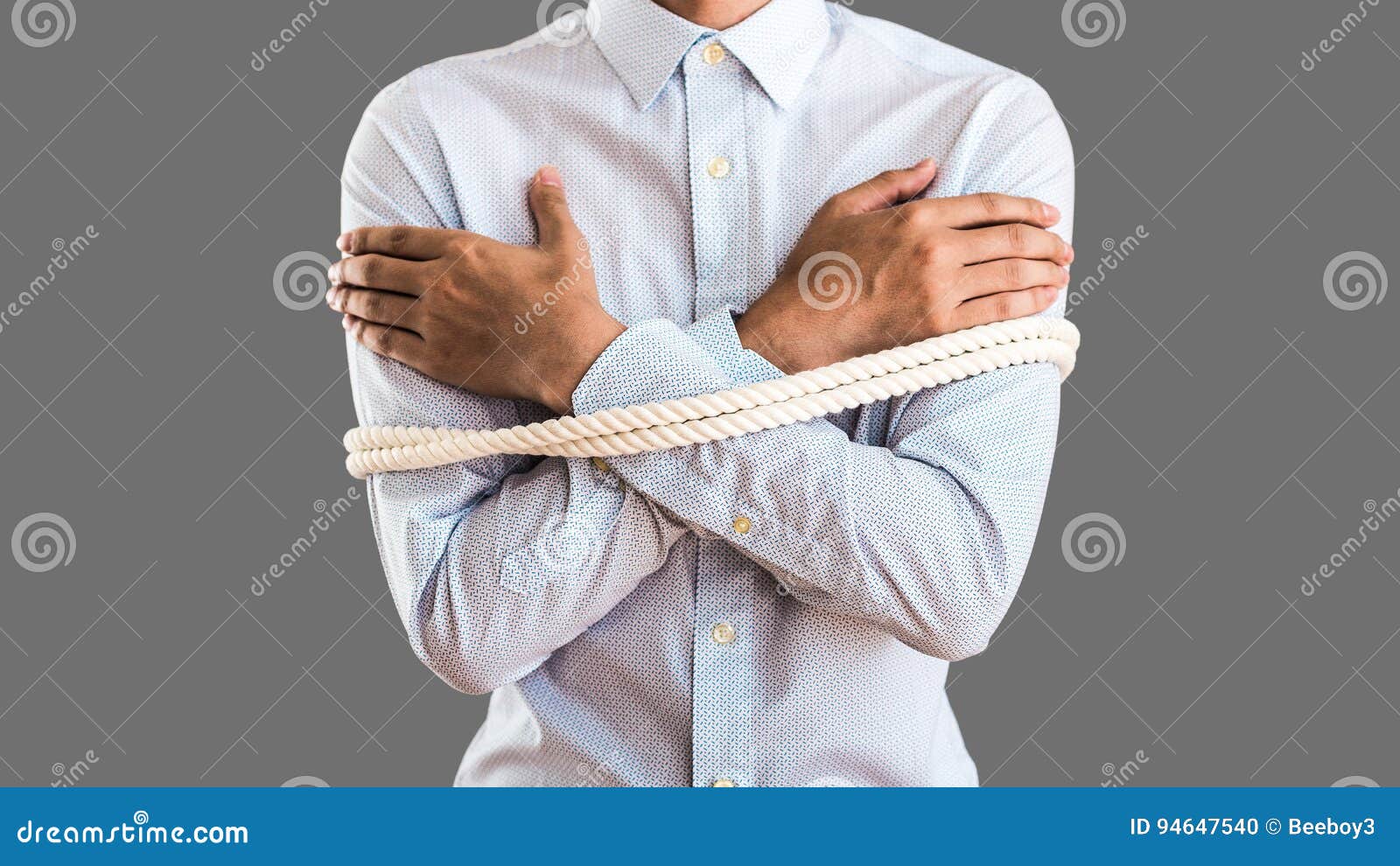 Businessman Who are Tied Up with Ropes Stock Photo - Image of power ...