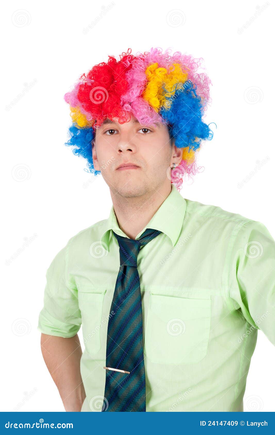 Businessman in the wig stock image. Image of education - 24147409