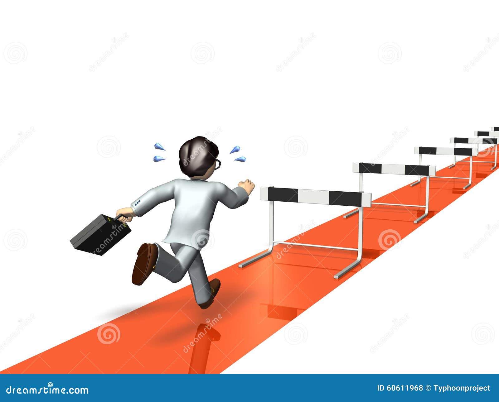 Businessman Will Challenge a Lot of Hurdles. Stock Illustration ...