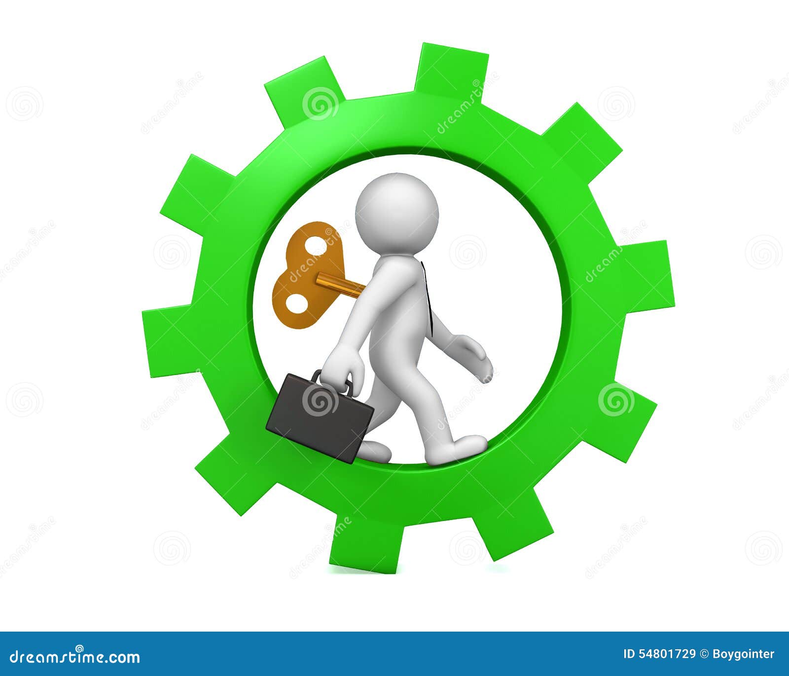 Businessman with wind-up stock illustration. Illustration of concept ...