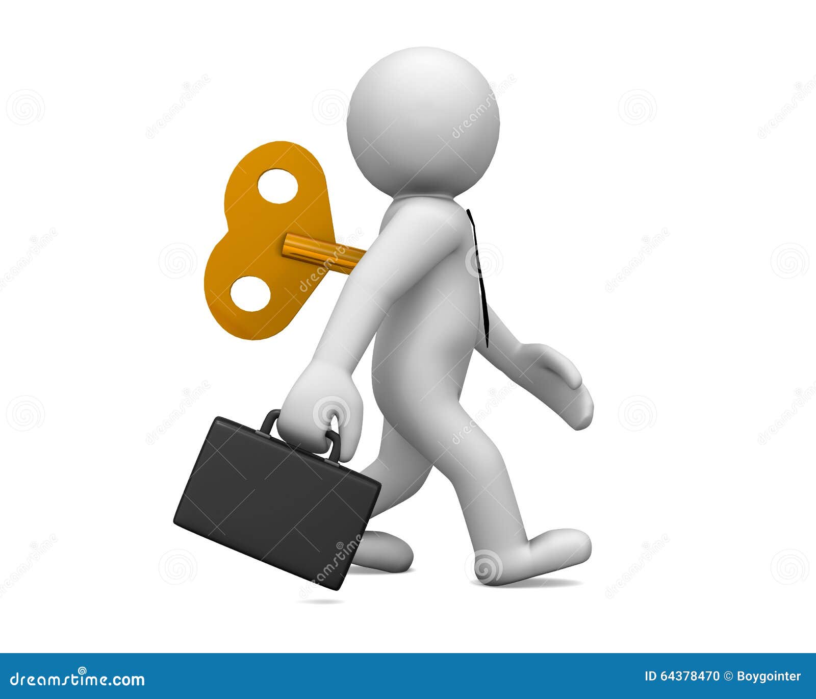 Businessman with wind-up stock illustration. Illustration of puppet ...