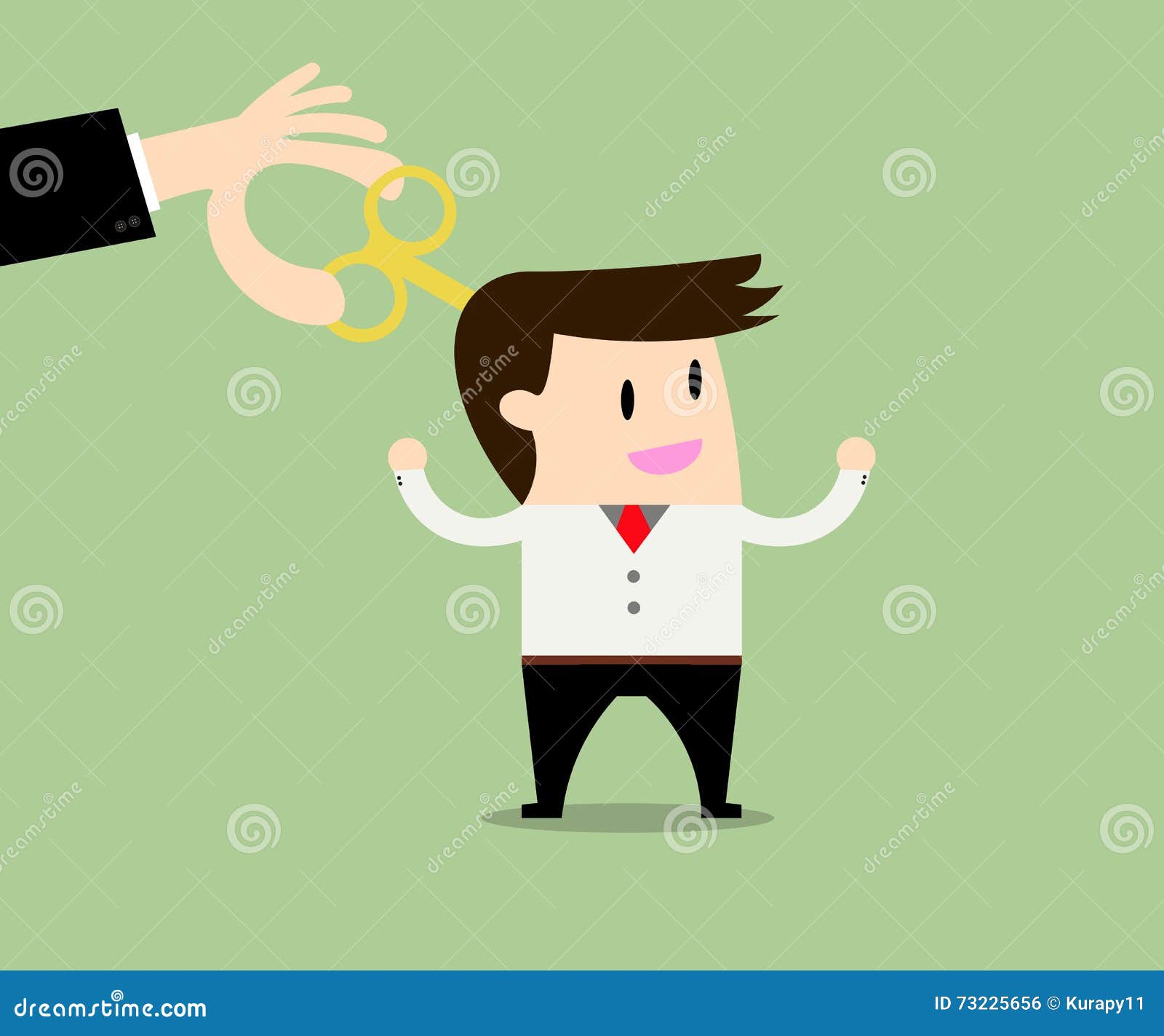 Businessman with Wind-up Key in Head Stock Vector - Illustration of ...