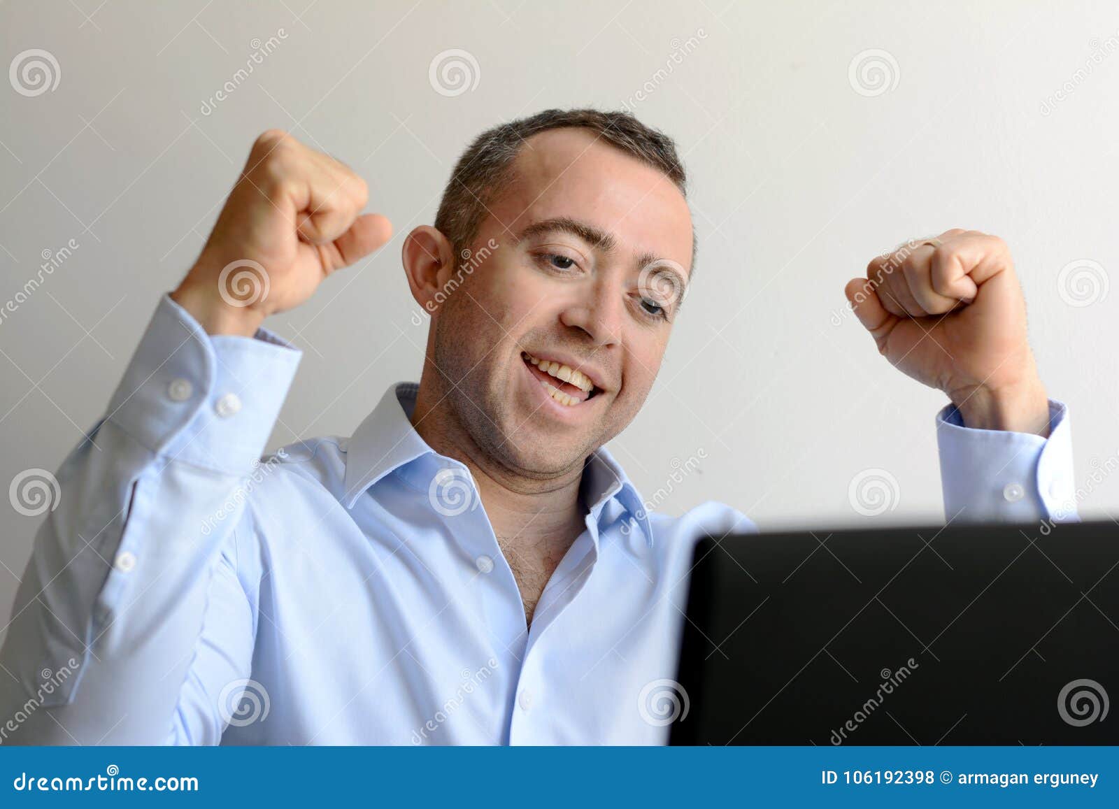 Businessman winning stock photo. Image of male, businessman - 106192398