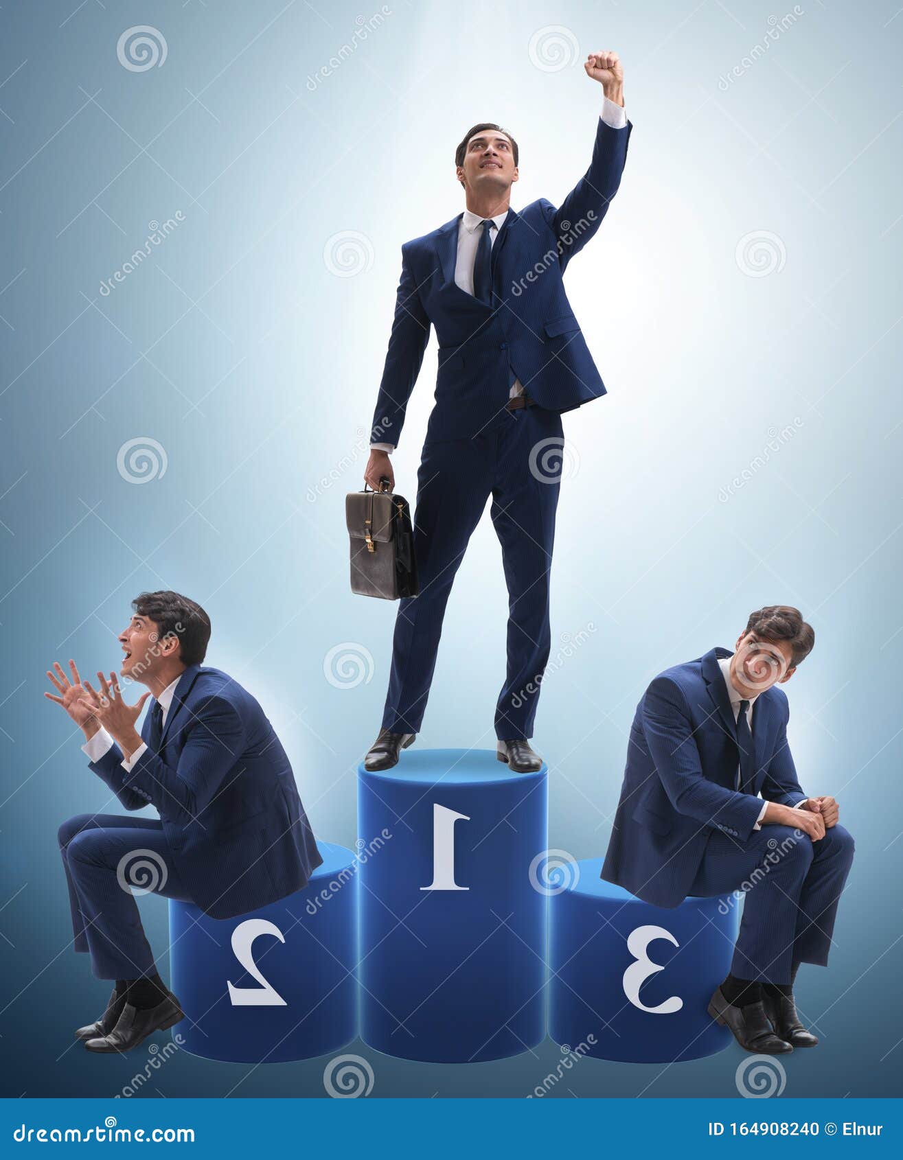 Businessman Winning the First Place in Competition Concept Stock Photo ...