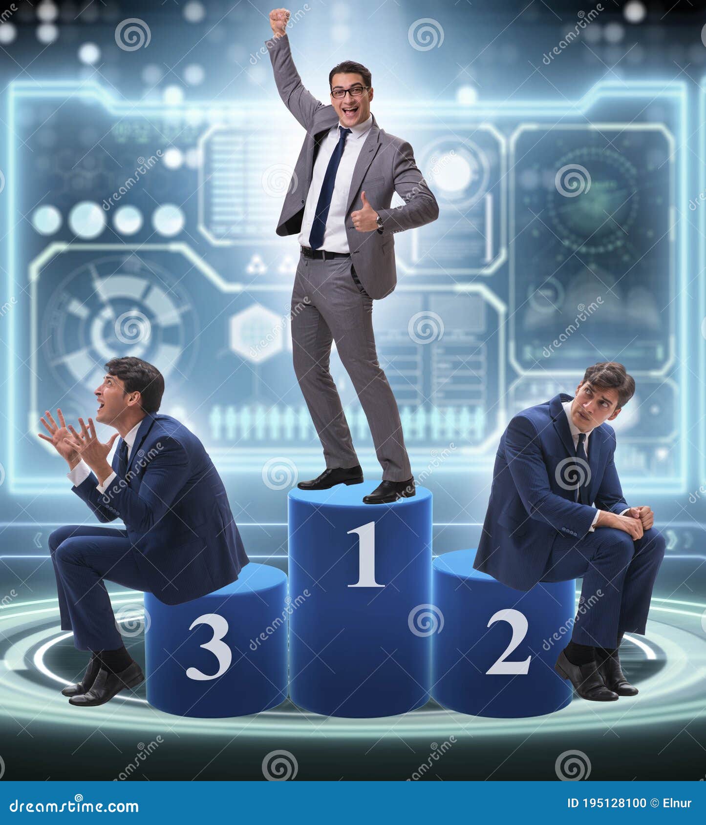 The Businessman Winning the First Place in Competition Concept Stock ...