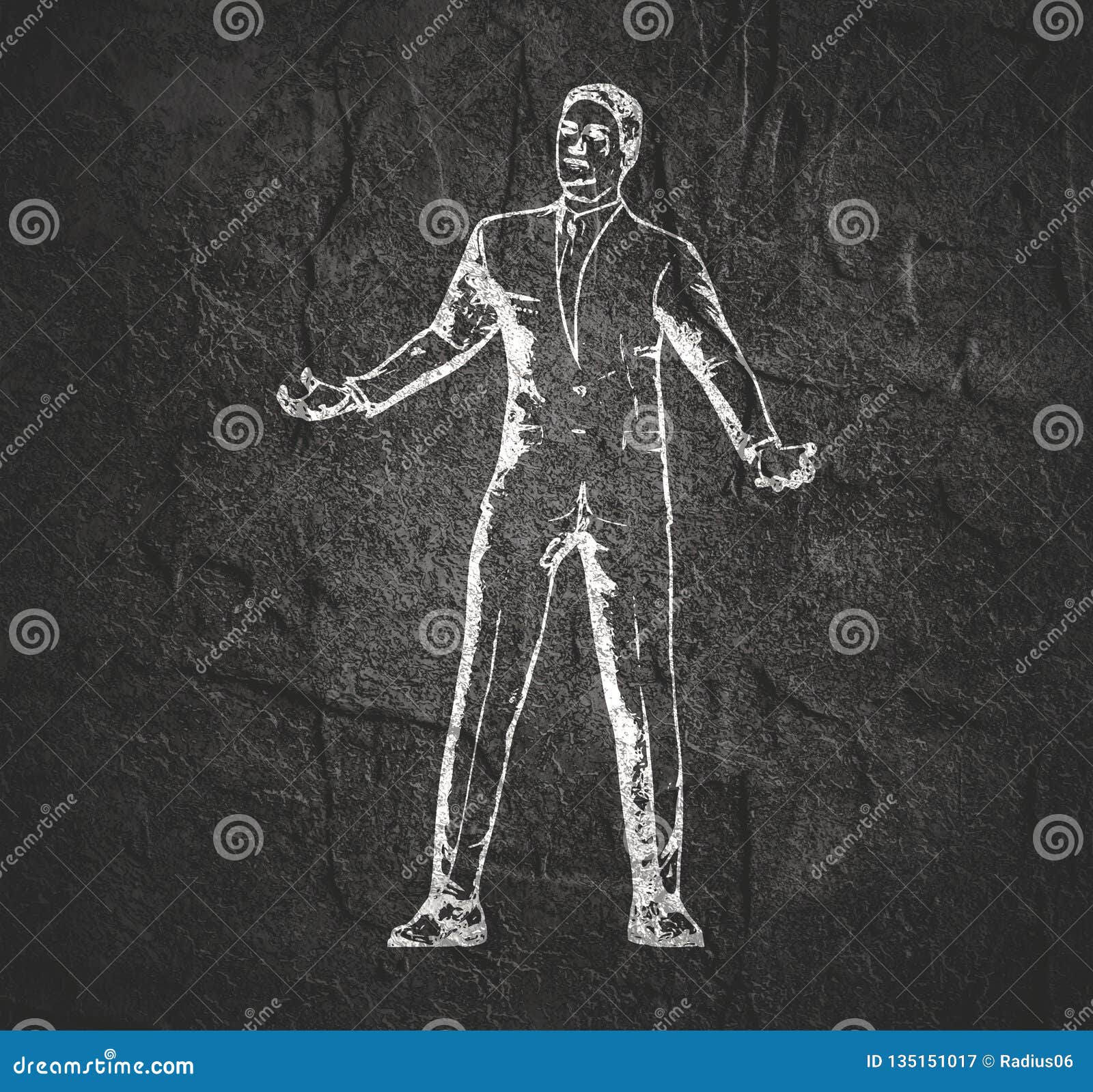 Businessman in Wizard Pose. Stock Illustration - Illustration of ...