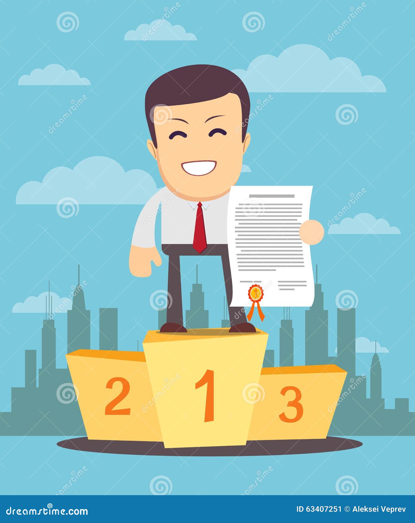 Businessman won. Vector stock vector. Illustration of employment - 63407251