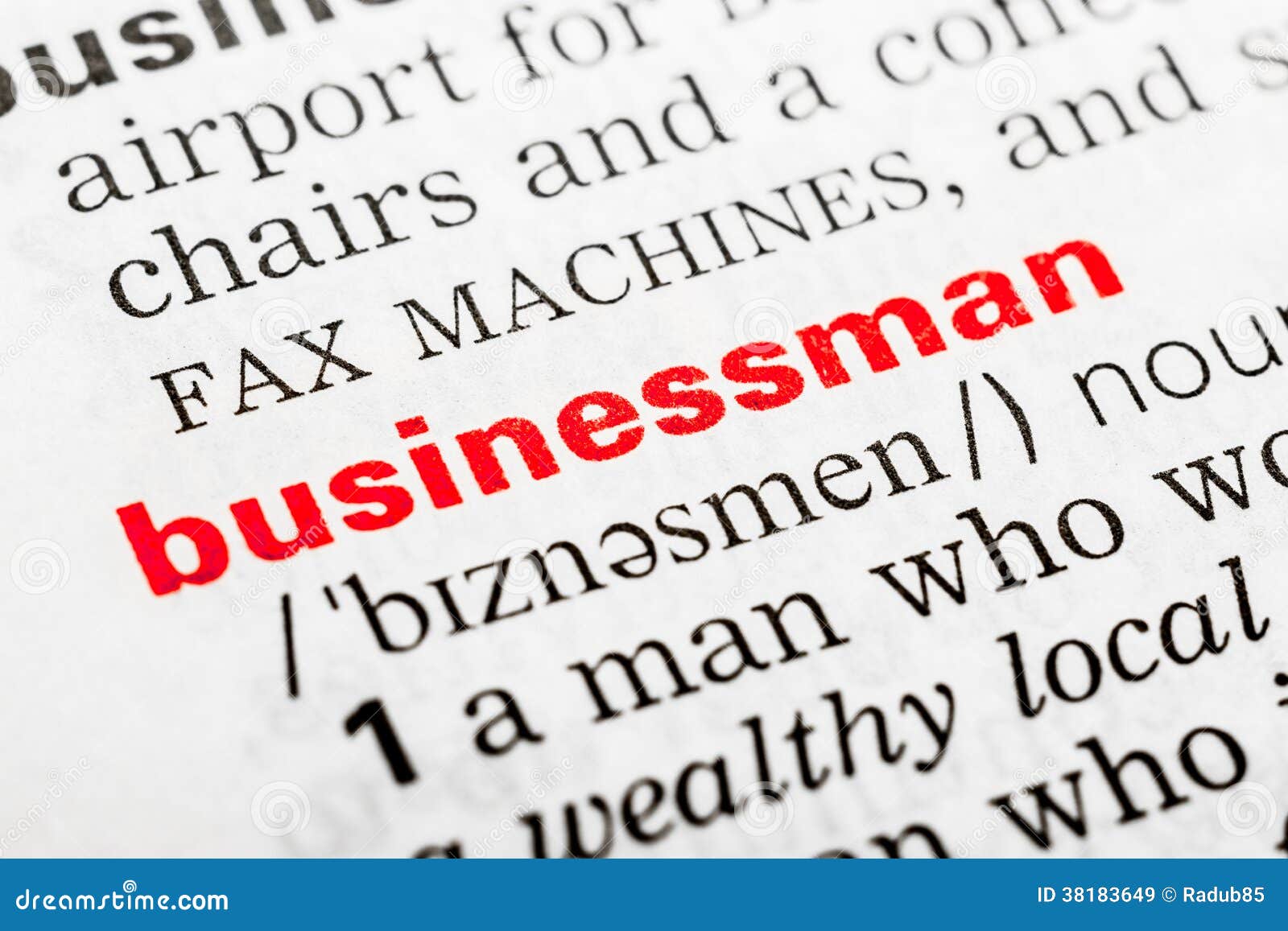 Businessman Word Definition Stock Image - Image of explain, highlight ...