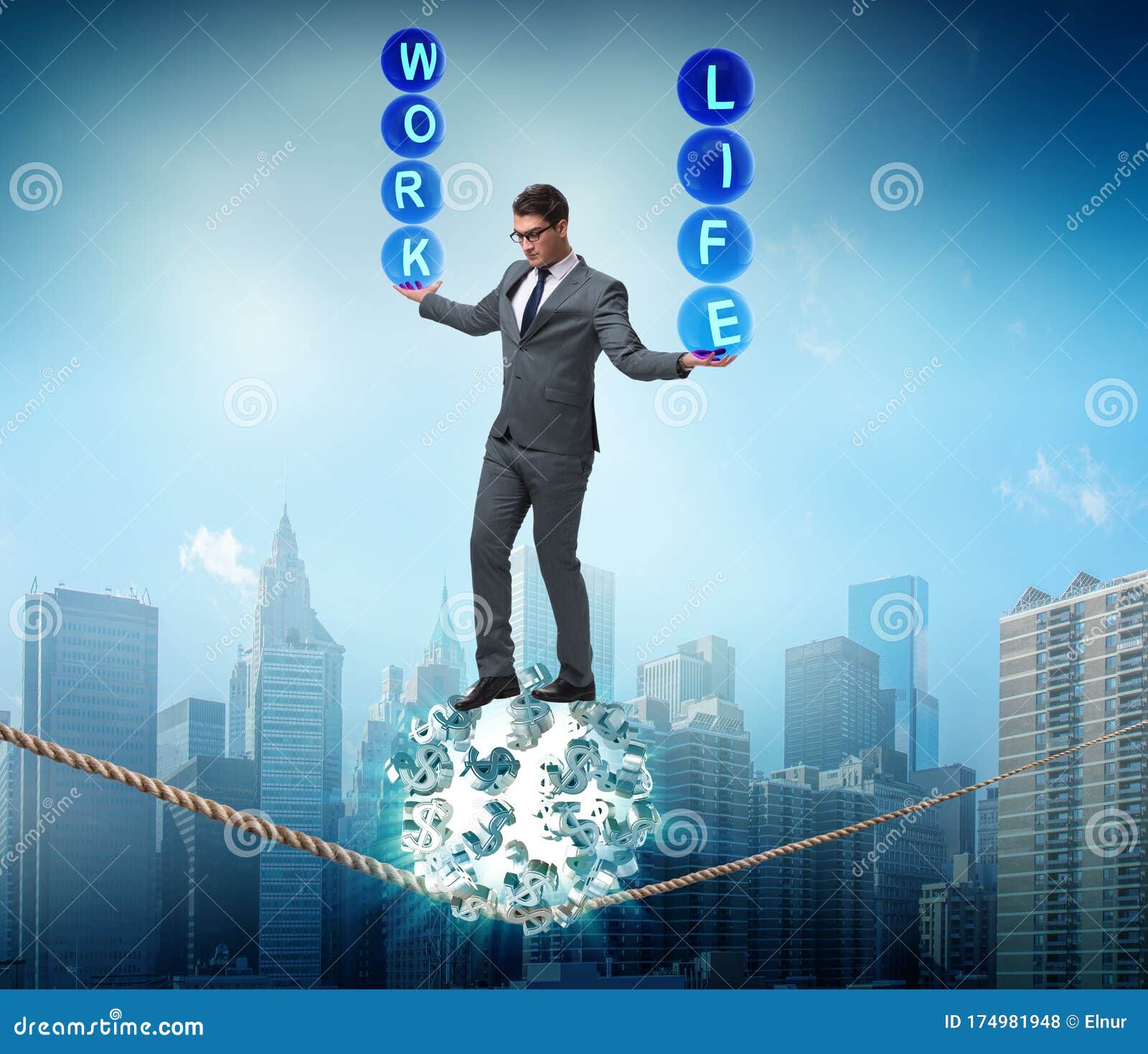 Businessman in Work Home Balance Concept Stock Photo - Image of busy ...