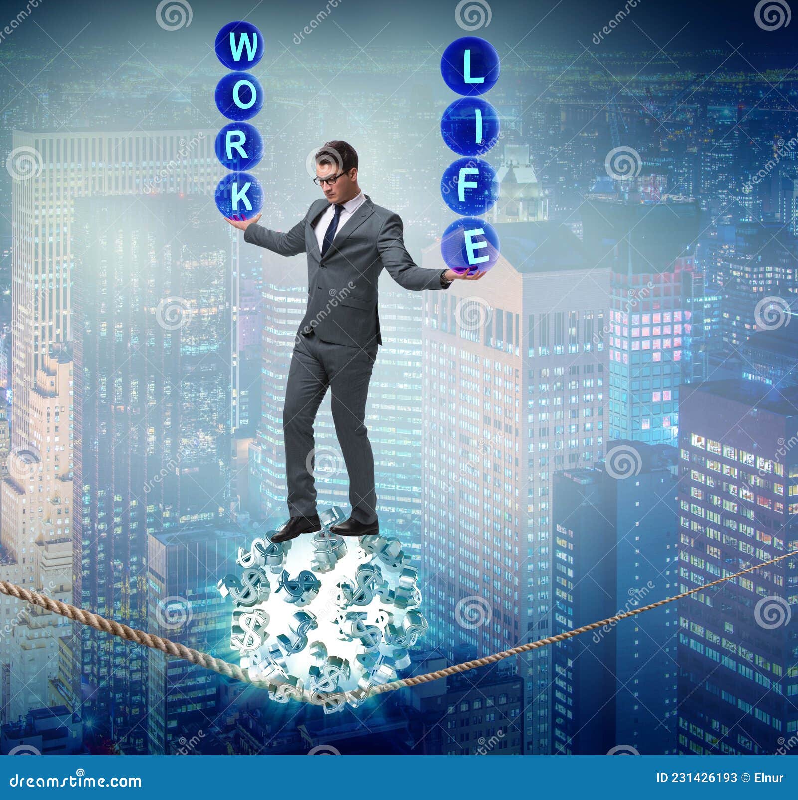 Businessman in Work Home Balance Concept Stock Image - Image of acrobat ...