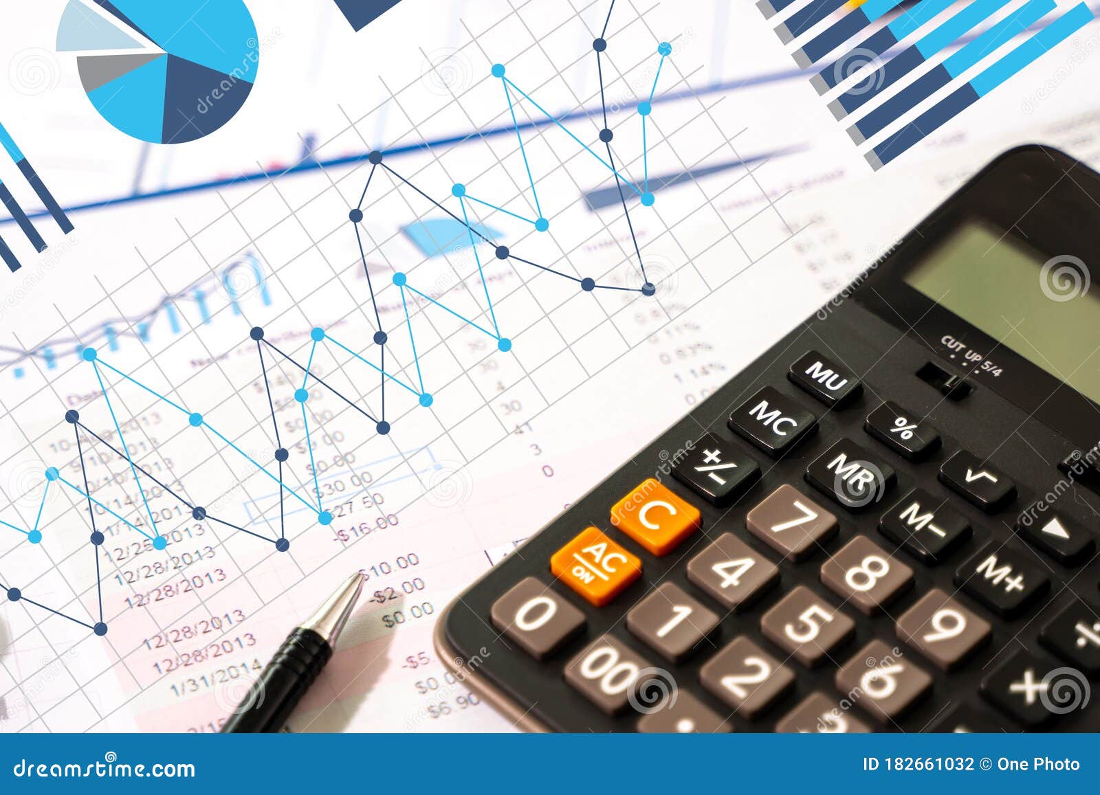 Businessman Work in Office Analysis Chart Graphy Planning Analyzing ...