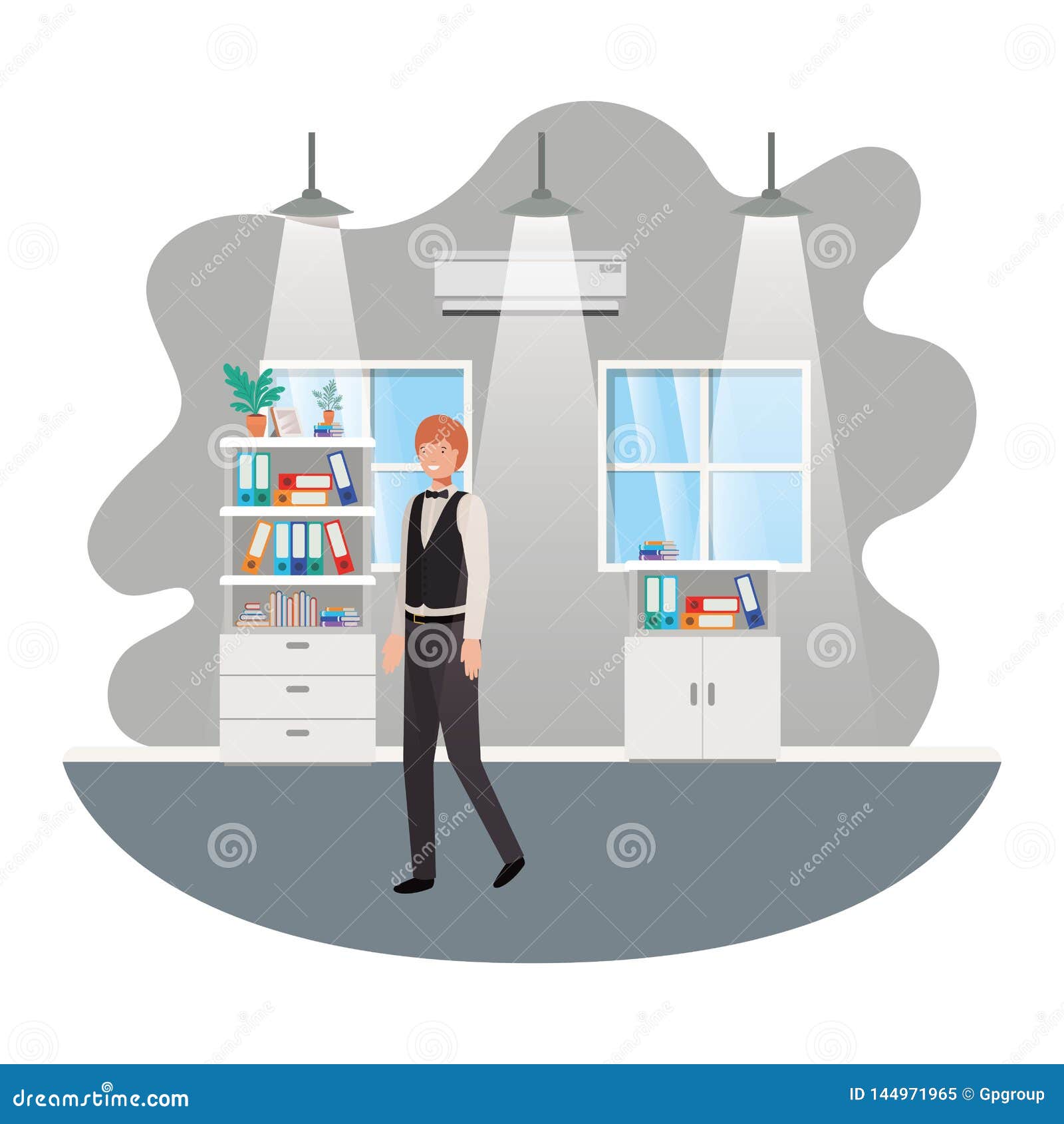 Businessman in the Work Office Avatar Character Stock Vector ...