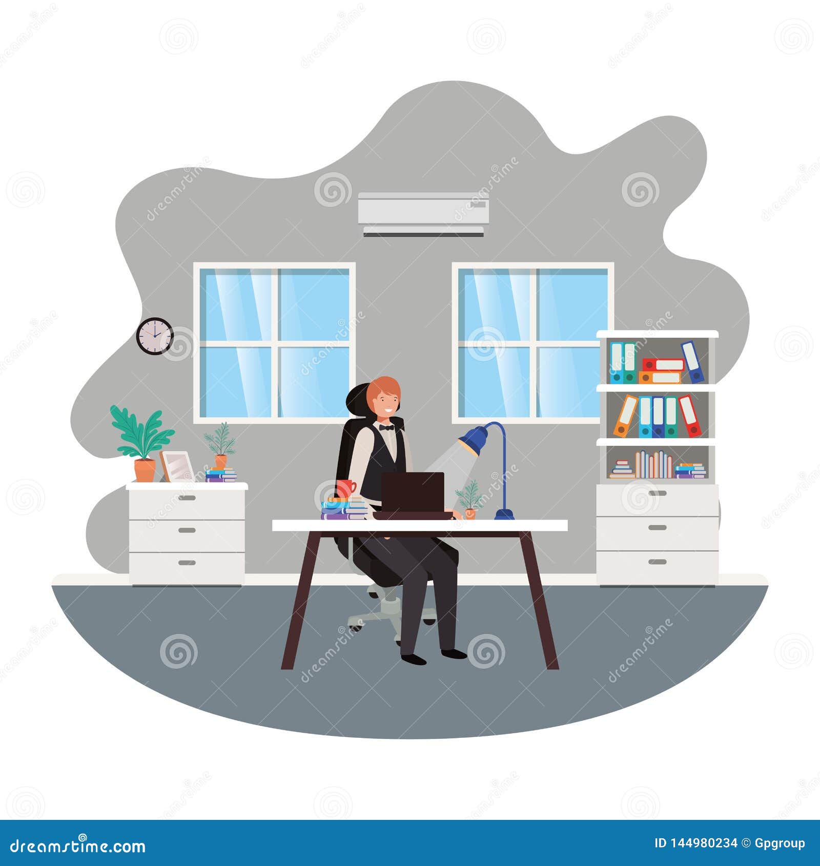 Businessman in the Work Office Avatar Character Stock Vector ...