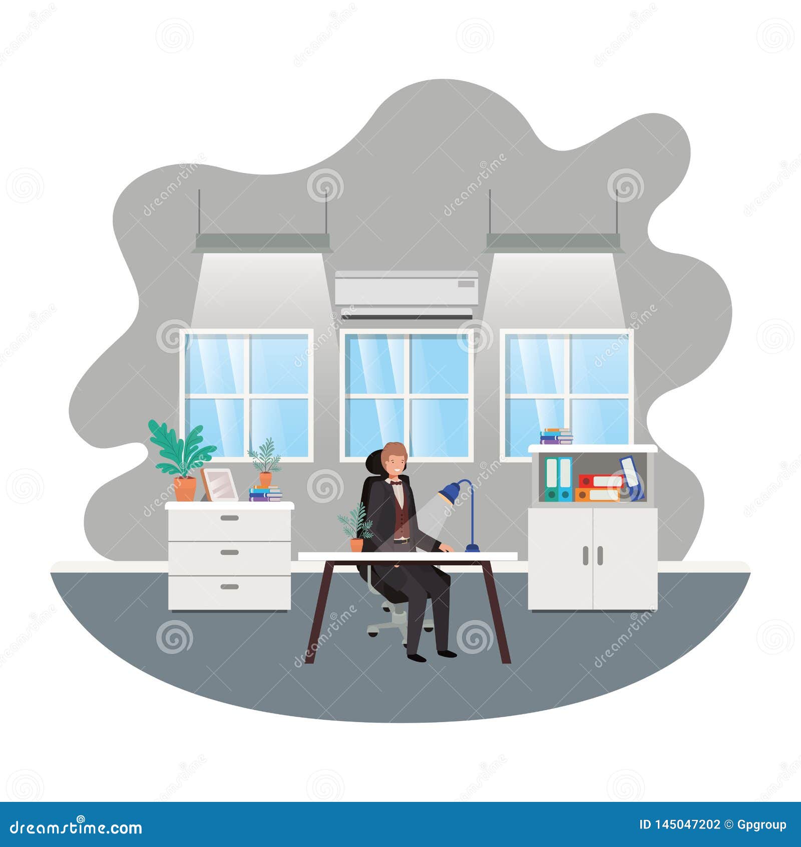 Businessman in the Work Office Avatar Character Stock Vector ...